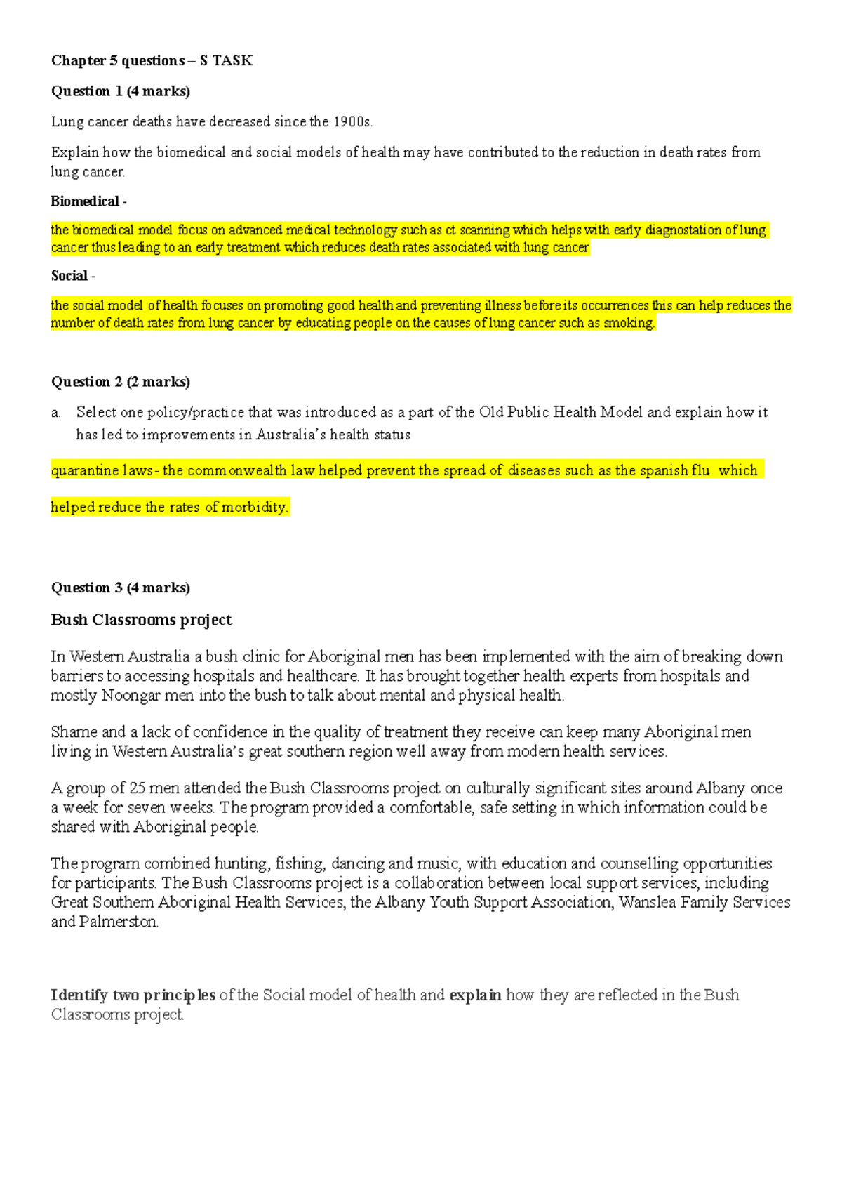 Copy of Ch 5 - chapter 5 - Chapter 5 questions – S TASK Question 1 (4 ...