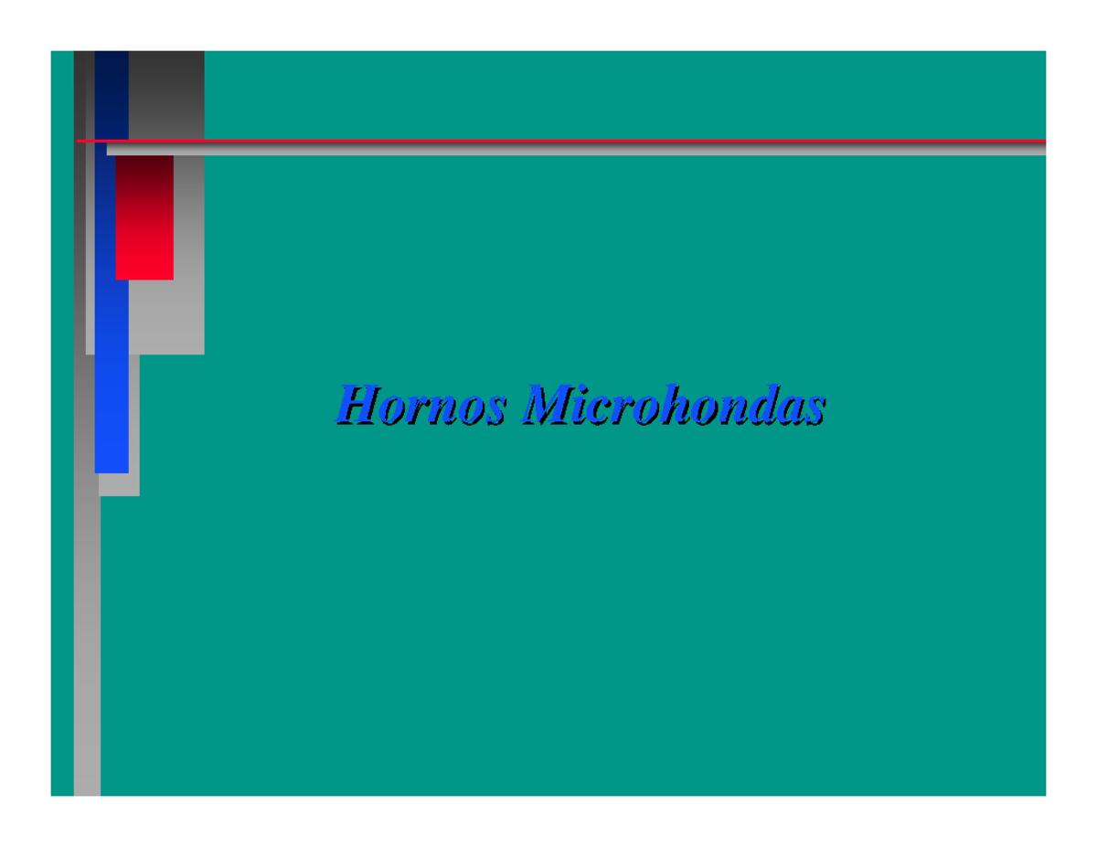 Fundamentos de Hornos Microhondas - Hornos Microhondas Hornos ...