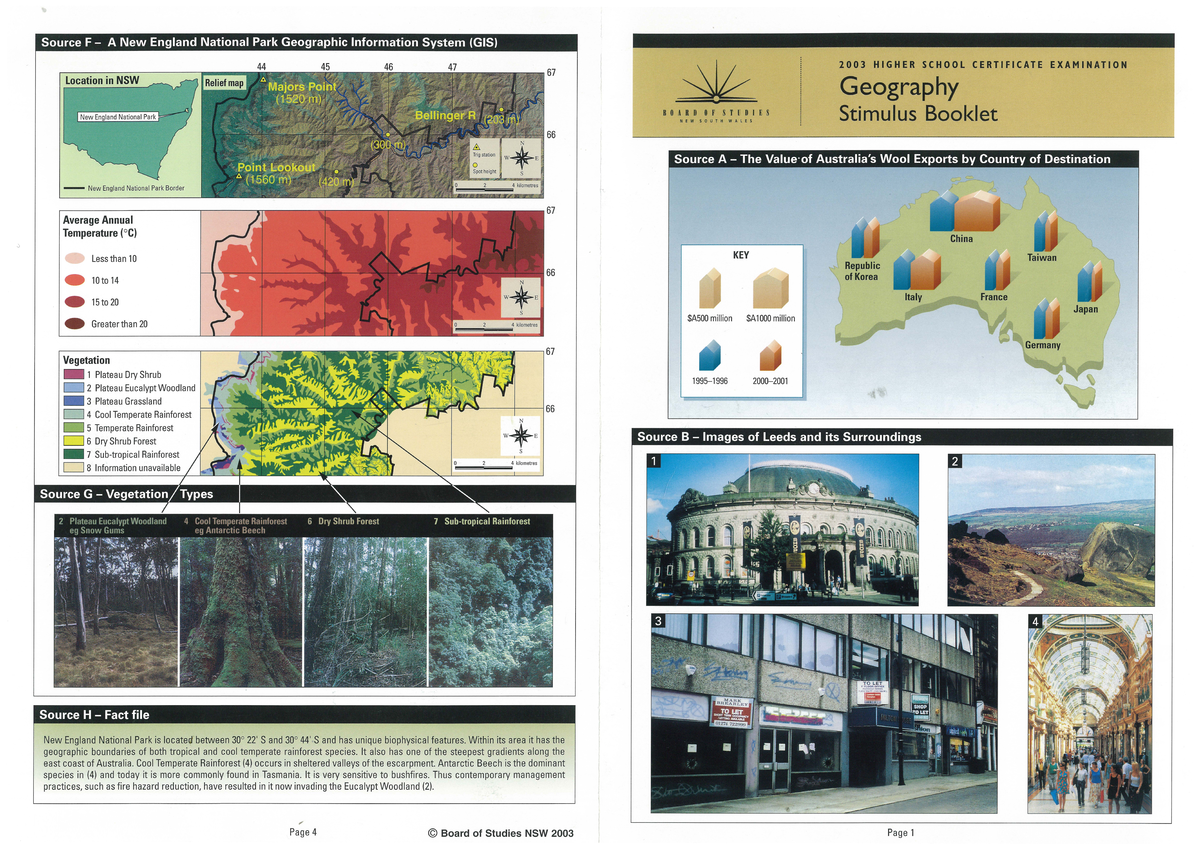 2003 HSC Geography Stimulus Booklet (A3) - Source F - A New England ...
