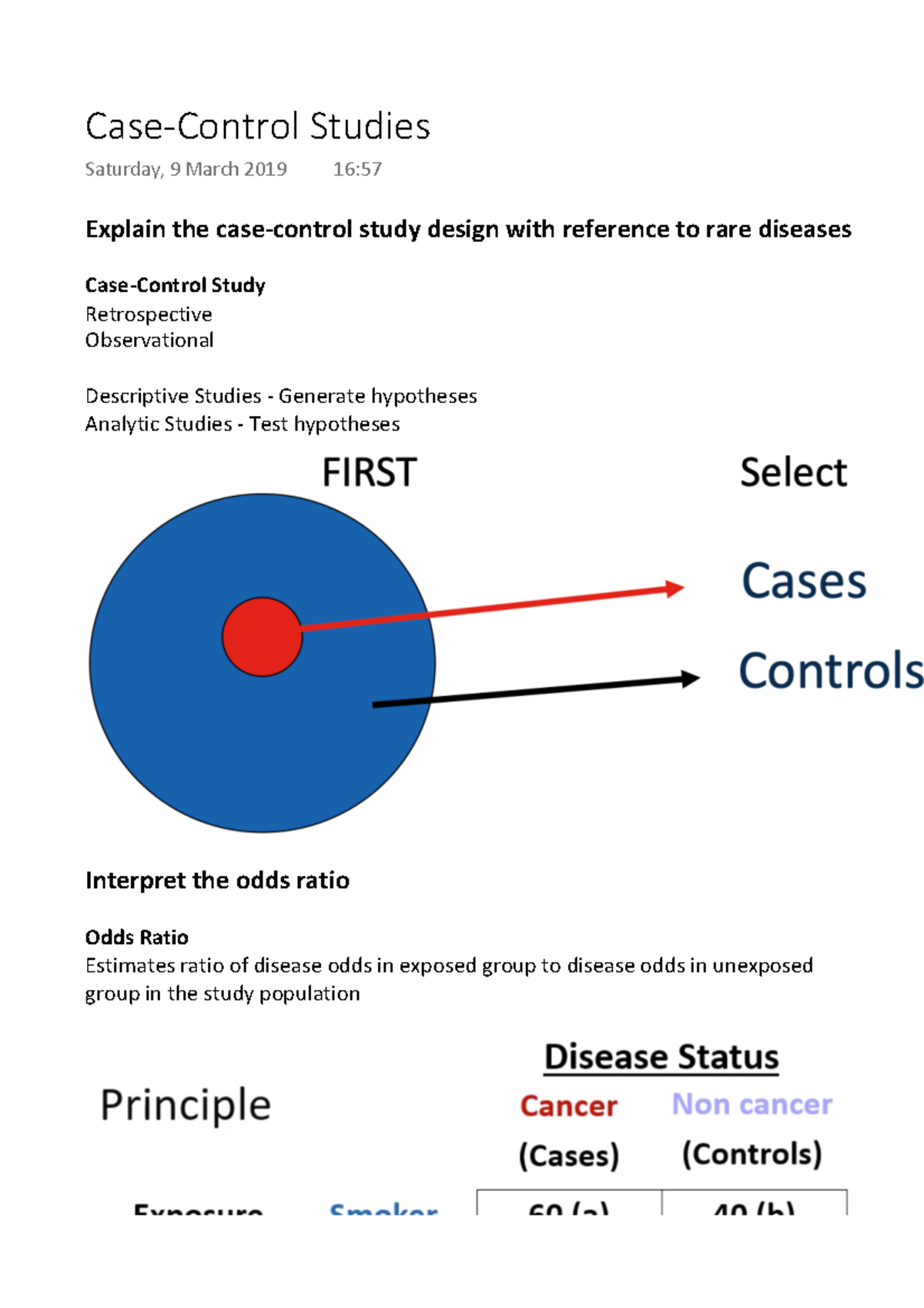 Case-Control Studies - Explain the case-control study design with ...