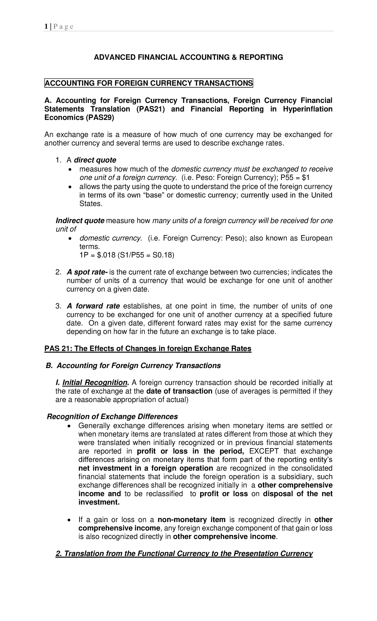 Foreign Currency Transaction - ADVANCED FINANCIAL ACCOUNTING ...
