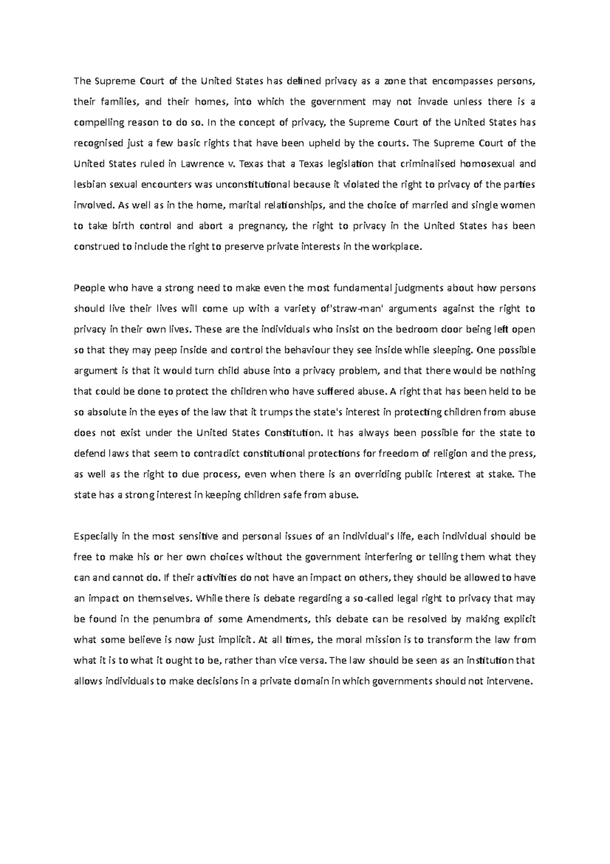 The right of privacy men and women 2 - The Supreme Court of the United ...