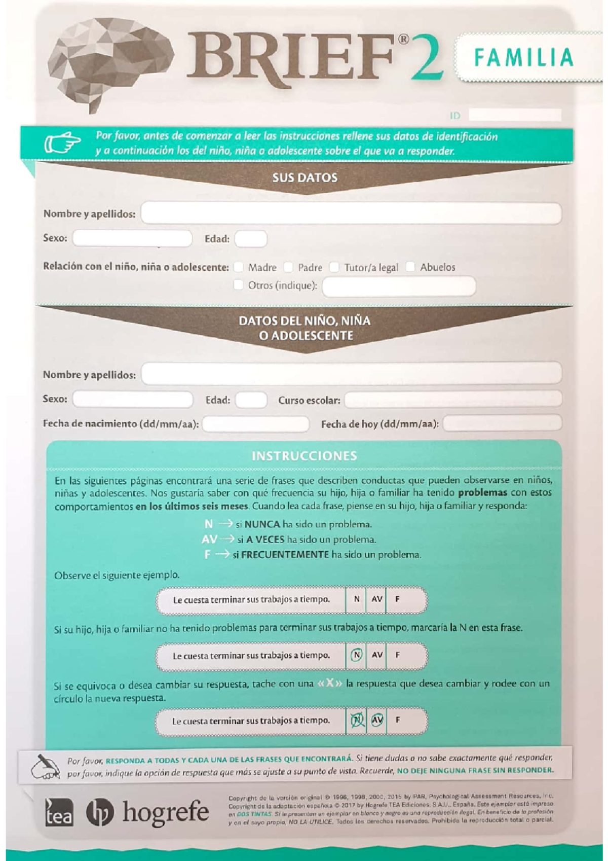 Brief 2 Cuadernillo (familia) - R BRIEF 2 FAMILIA ID Por favor, antes ...