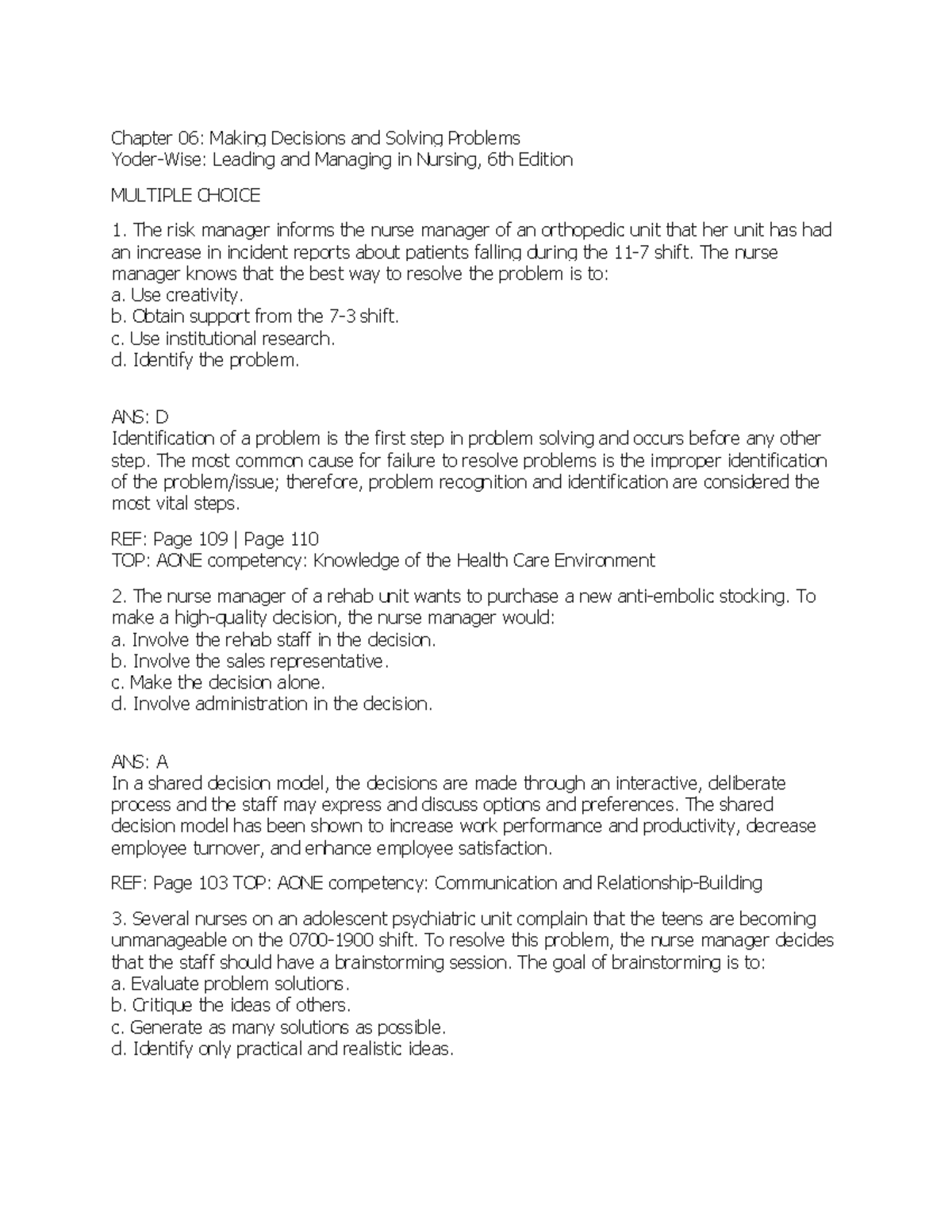 Chapter 6 - questions - NUR 242 - RCC - Studocu