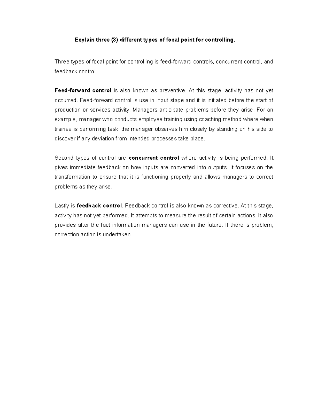Three (3) different types of focal point for controlling - Three types ...