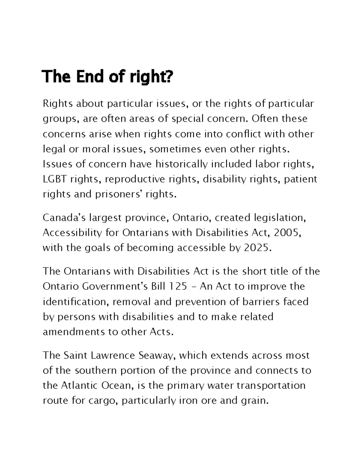 The End of right of the known - The End of right? Rights about ...