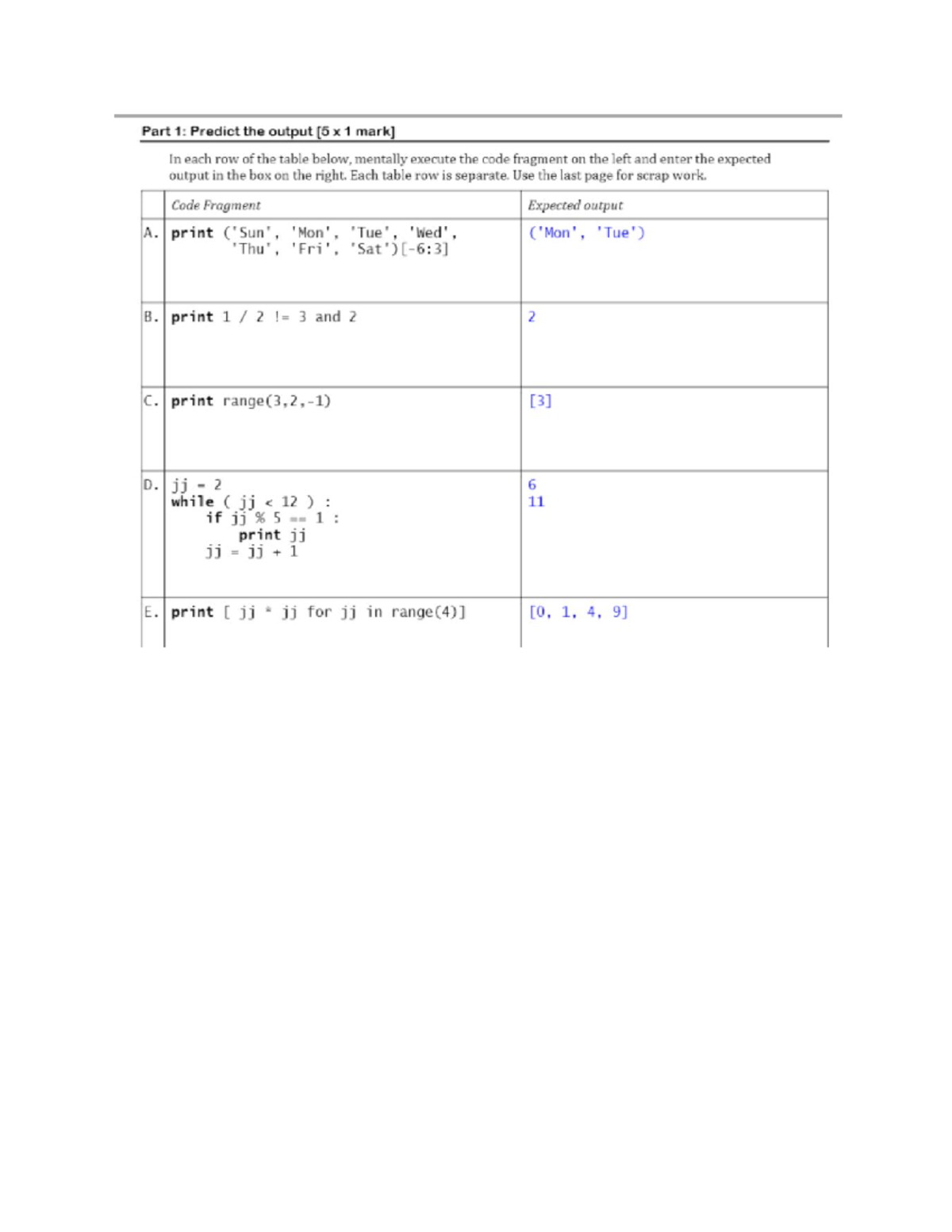 Midterm 2012, questions and answers - COMP 1012 - Studocu
