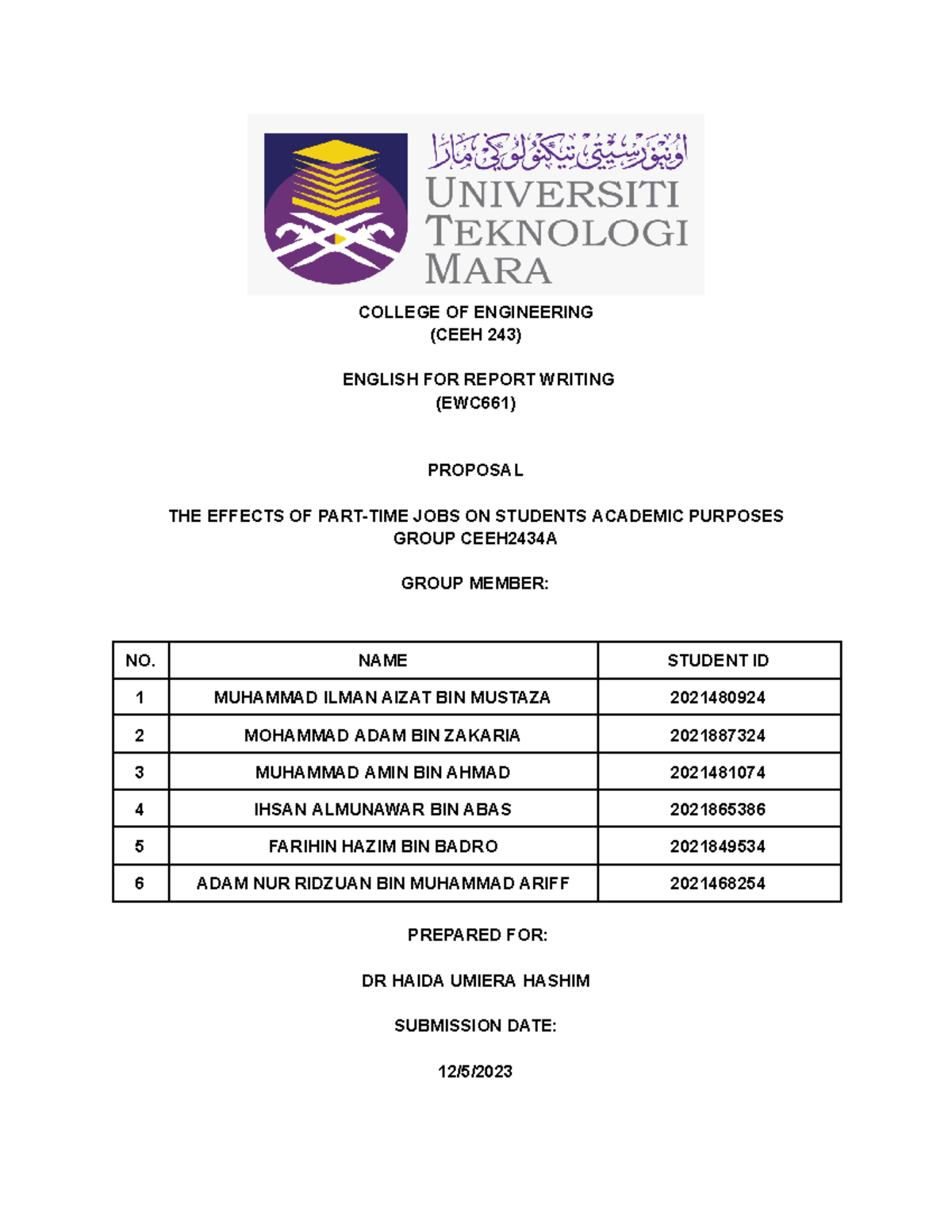 Group 5 The Effects of Part-Time Jobs On Students Academic Performance ...