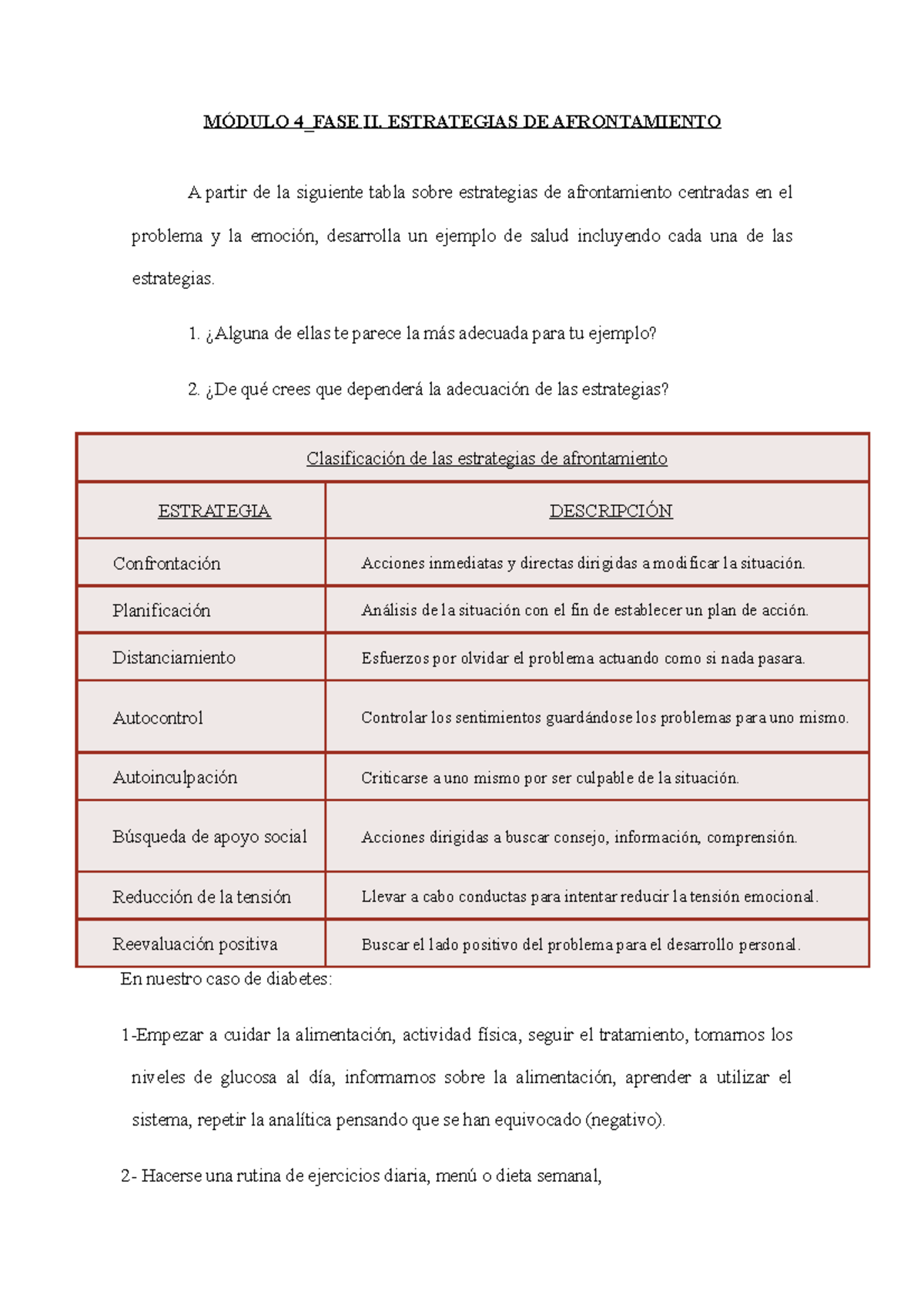 Práctica estrategias de afrontamiento - MÓDULO 4_FASE II. ESTRATEGIAS ...