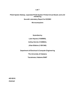 Lec 5 - PIC24 Startup - Microcomputers PIC24 Startup Electrical Computer Engineering ...