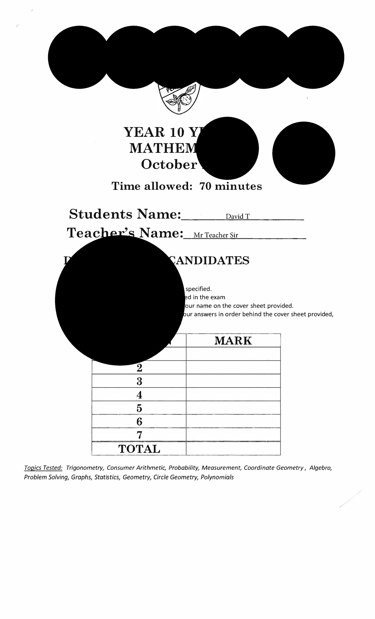 Math paper Applied math UTS - , BAULKHAM HILLS HIGH SCHOOL BAULKHAM ...