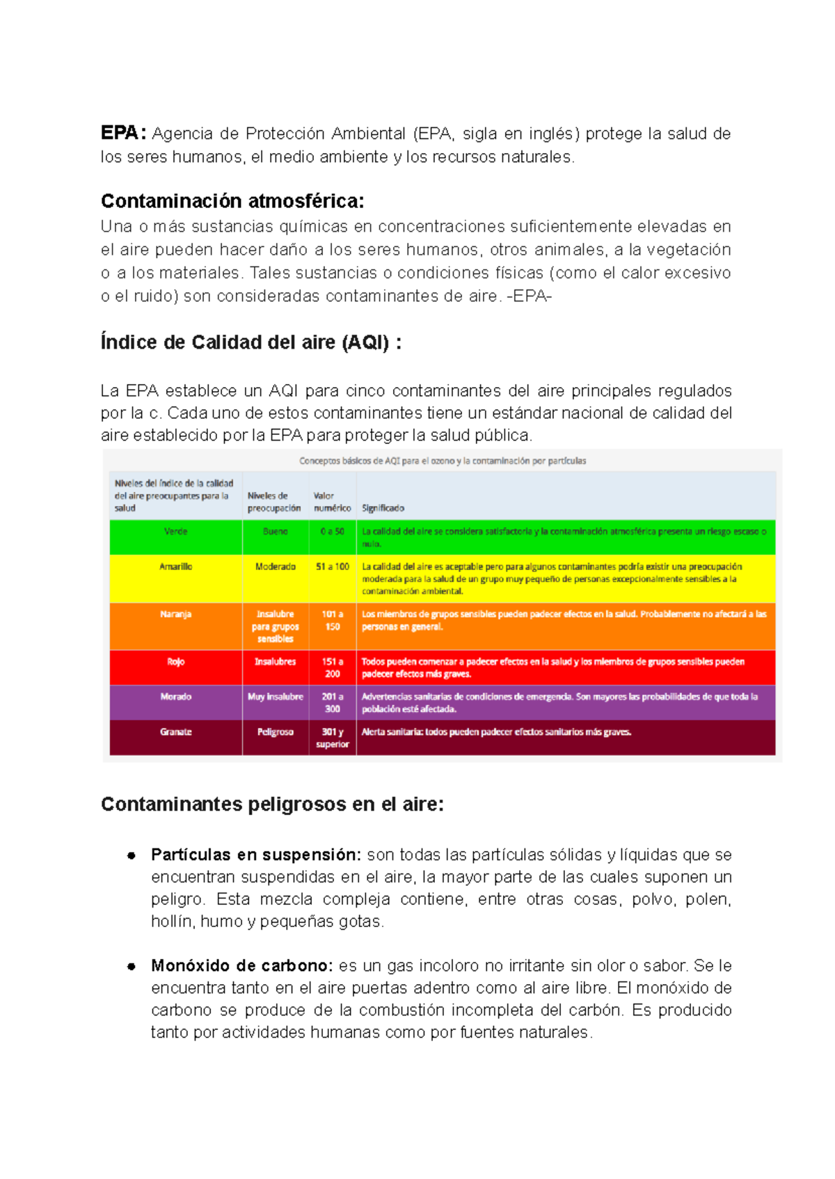 Contaminacion del aire - EPA: Agencia de Protección Ambiental (EPA ...