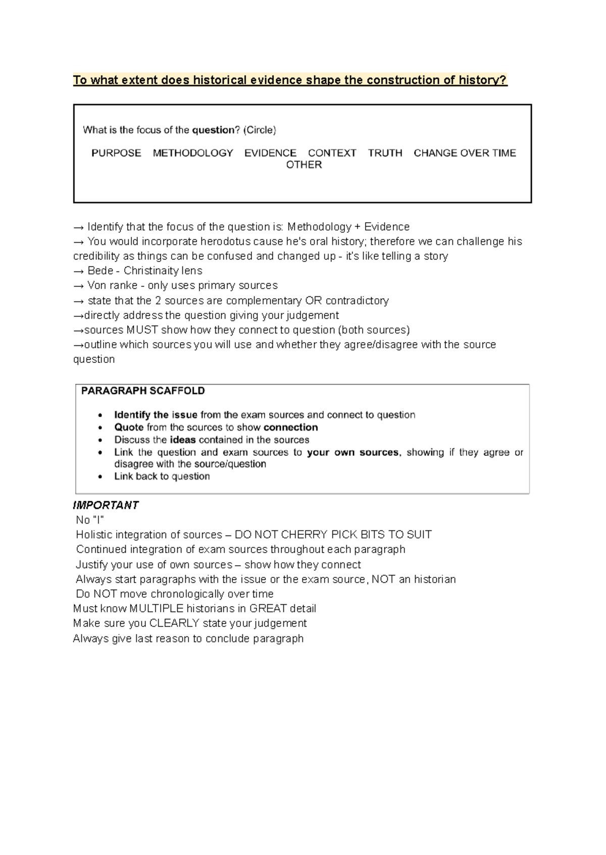 HEXT - essay plan 5 3 24 - notes - To what extent does historical ...