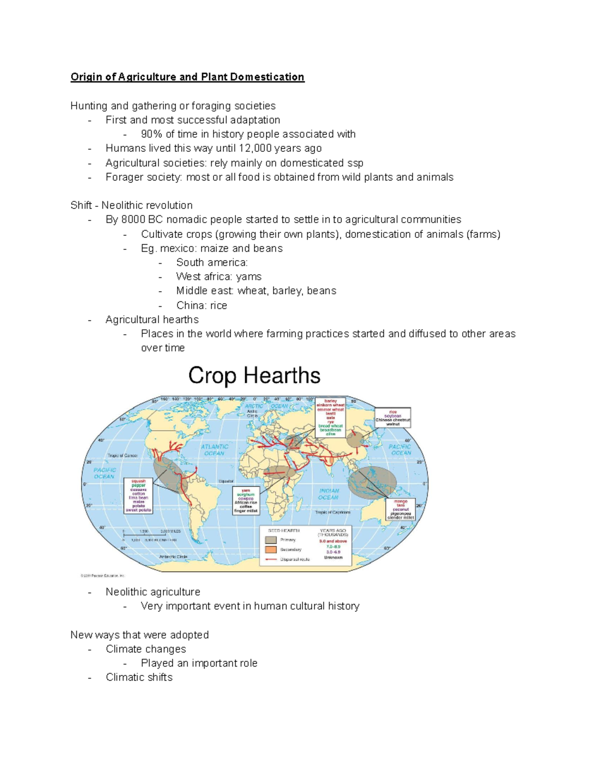 Lecture 2 - Origin of Agriculture and Plant Domestication - Origin of ...
