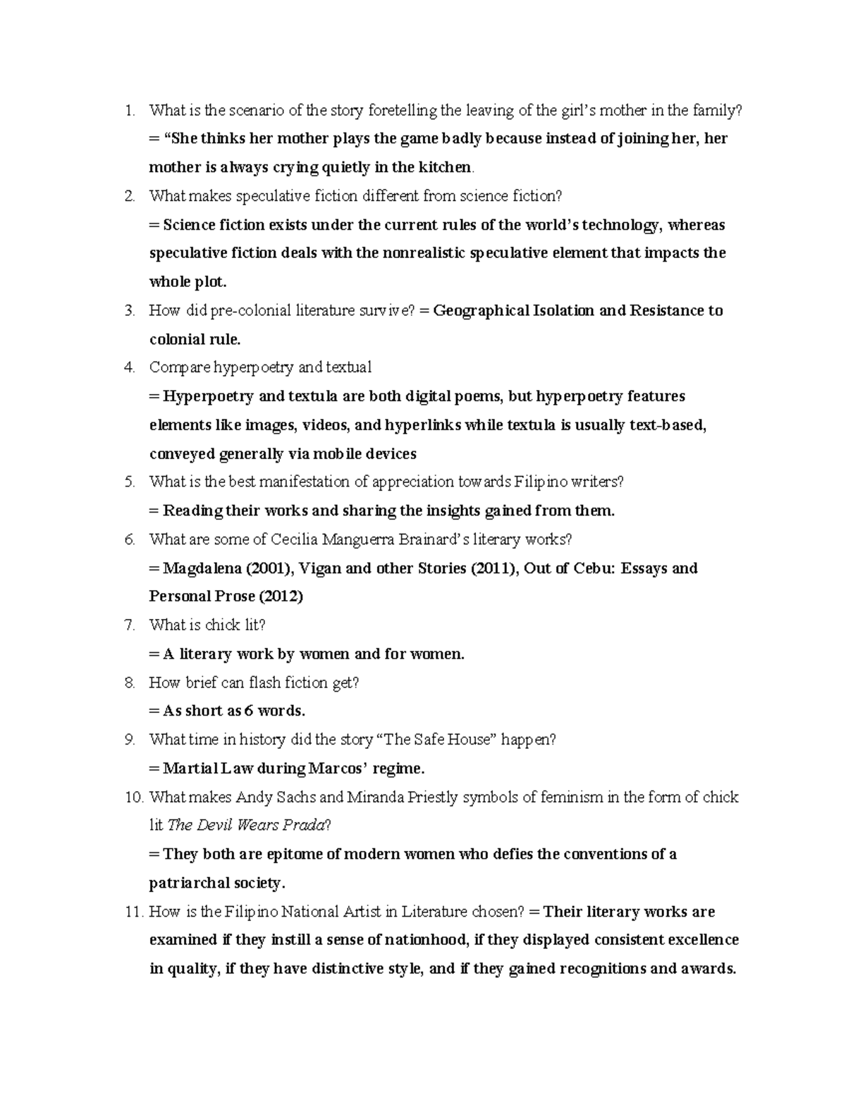 21st Century Literature Reviewer - What is the scenario of the story ...