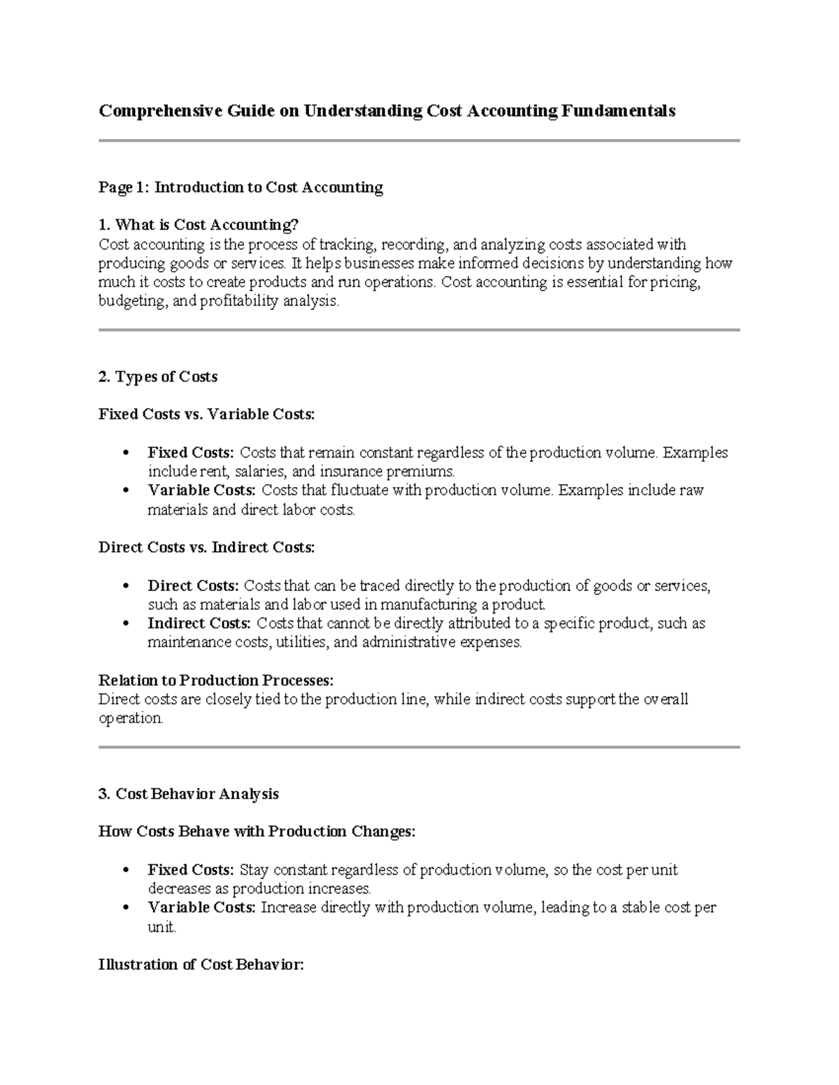 Comprehensive Guide on Understanding Cost Accounting Fundamentals ...