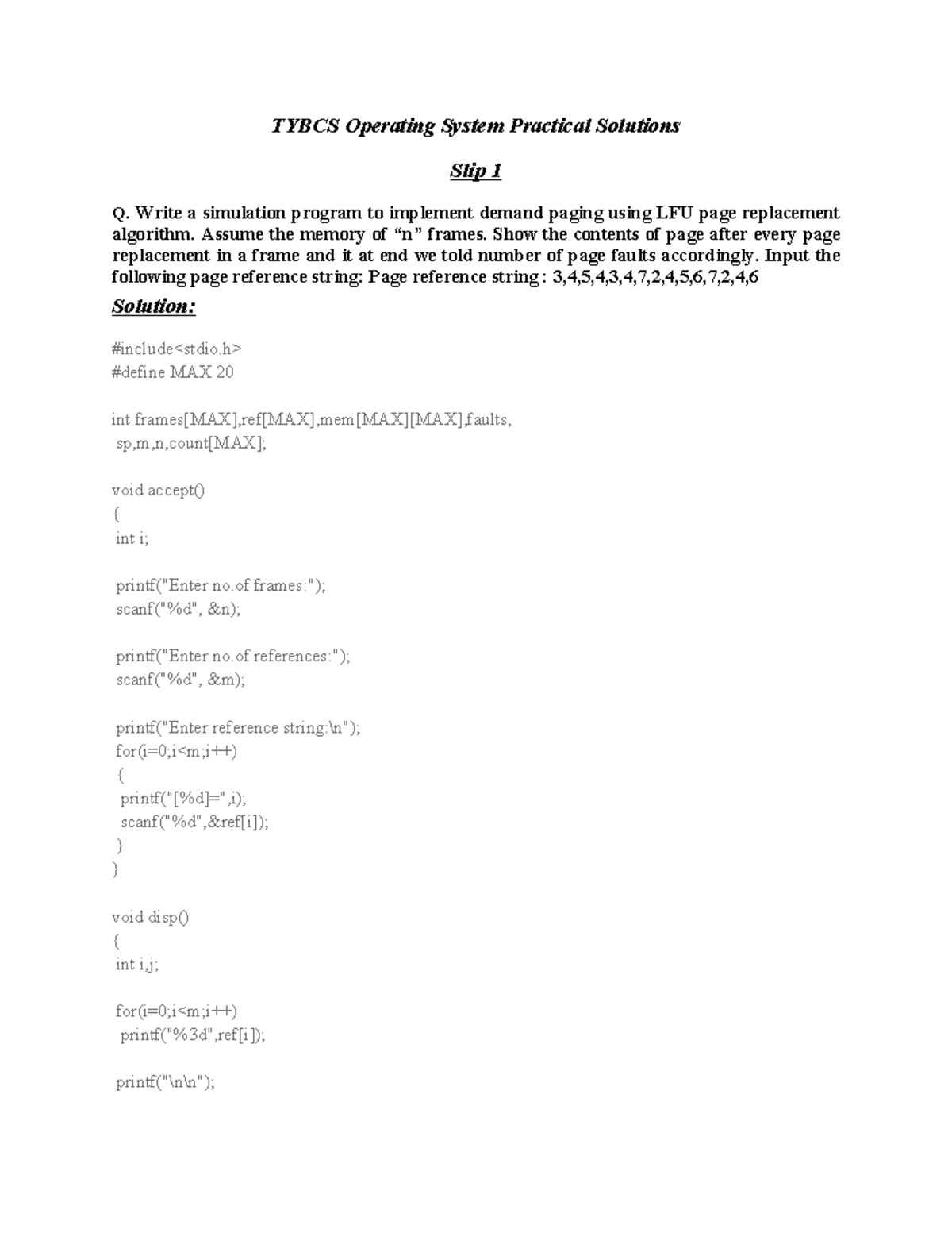 Ossem 5 - operating system - TYBCS Operating System Practical Solutions ...