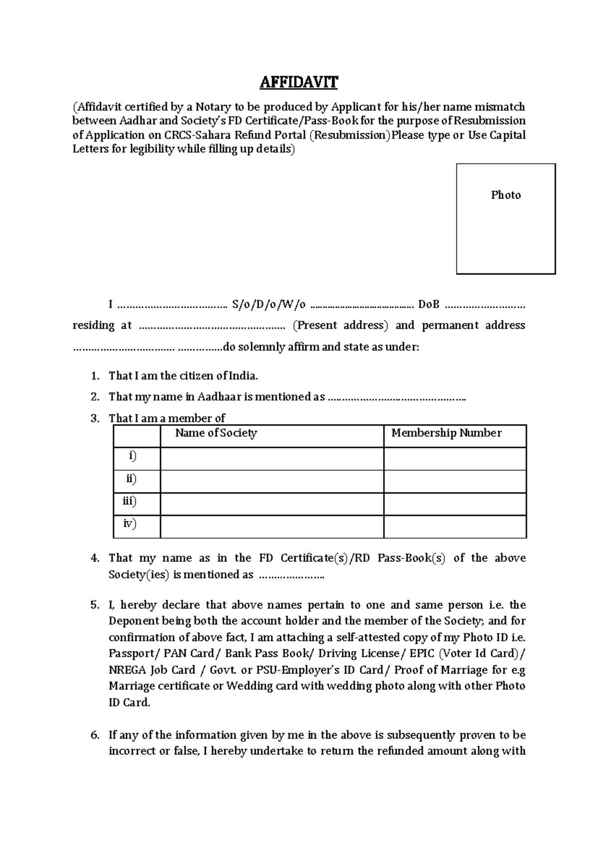 Affidavit for name change - AFFIDAVIT (Af idavit certi ied by a Notary ...