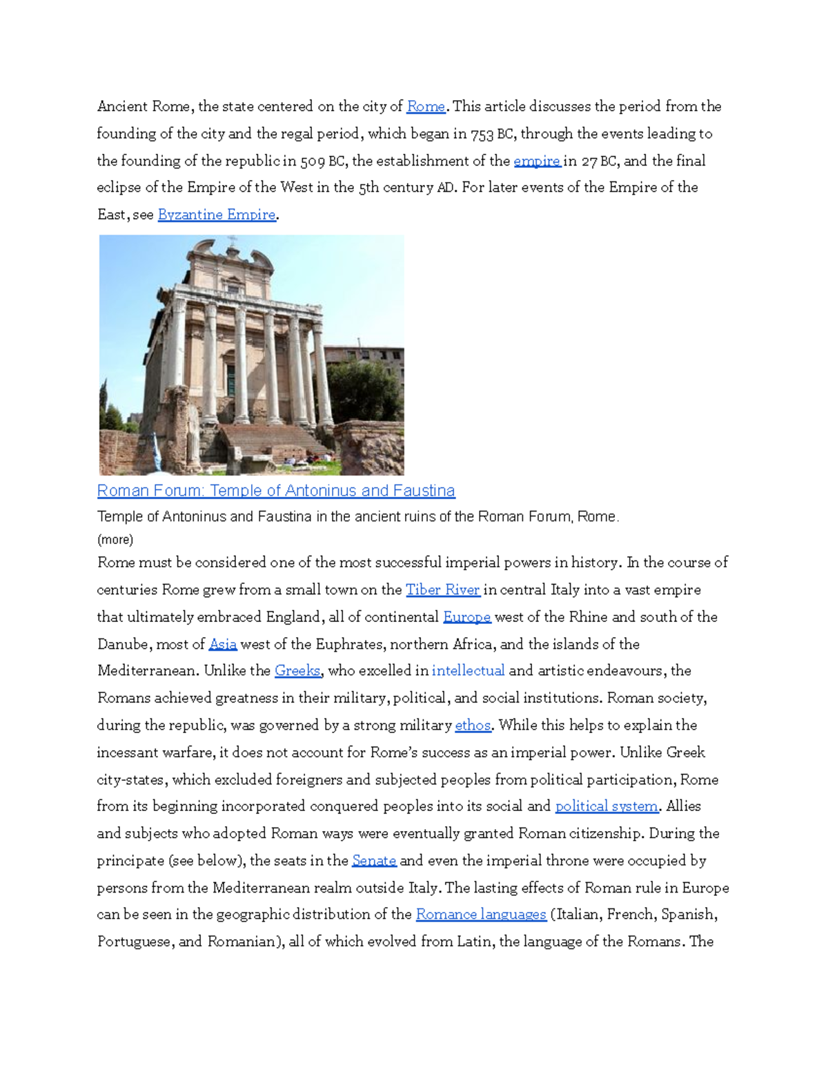 Untitled document - Google Docs - Ancient Rome, the state centered on ...