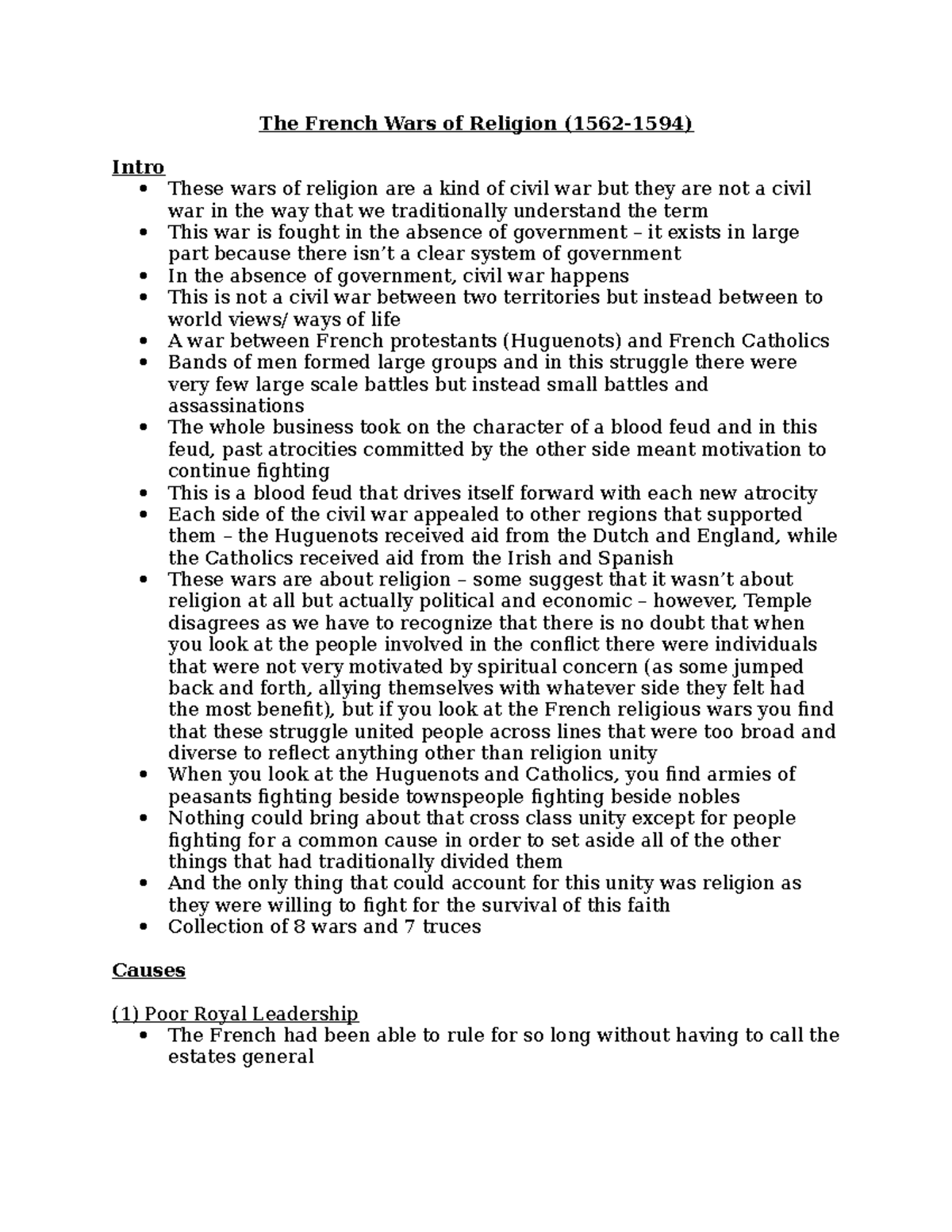 The French Wars of Religion - The Parlement continued to argue that the ...