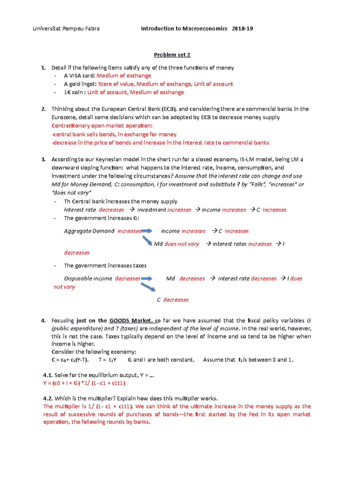Ps2 2019 - Universitat Pompeu Fabra Introduction to Macroeconomics 2018-19 Problem set 2 1 ...