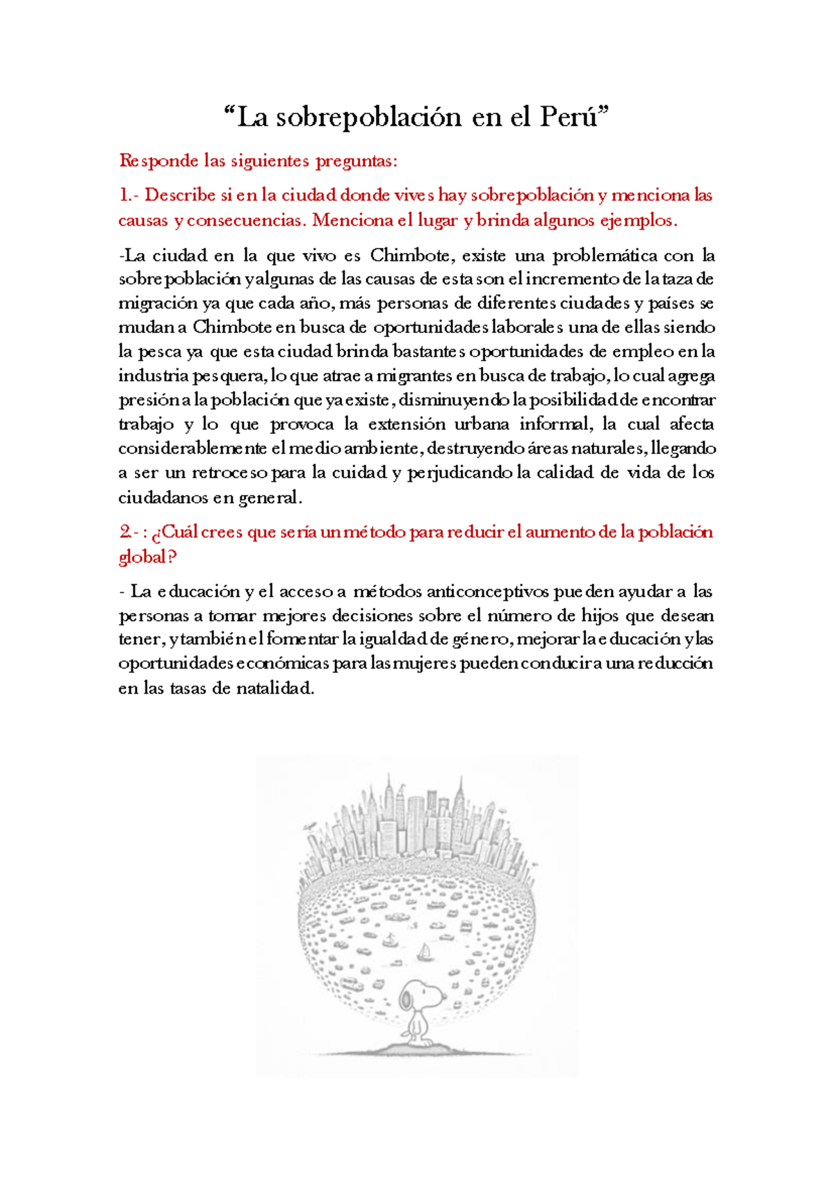 Sobre Población en en el Peru - “La sobrepoblación en el Perú” Responde ...