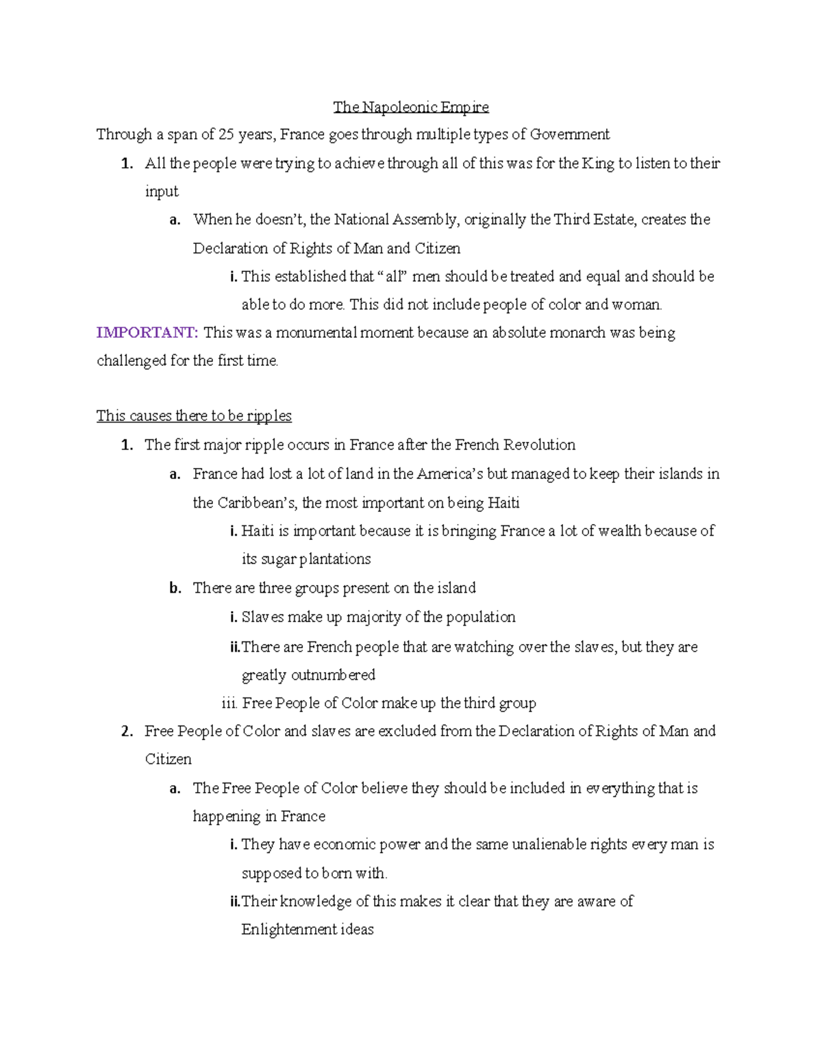 The Napoleonic Empire - Lecture notes 3 - The Napoleonic Empire Through ...