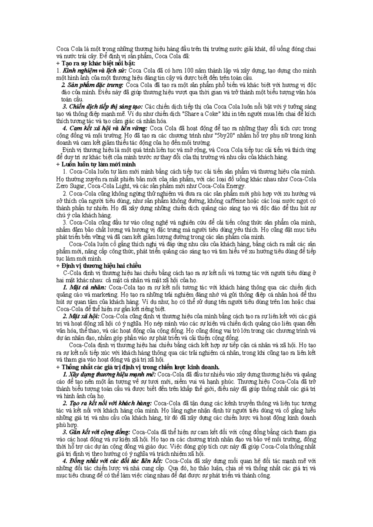 định vị thương hiệu - 1wq - Coca Cola là một trong những thương hiệu ...