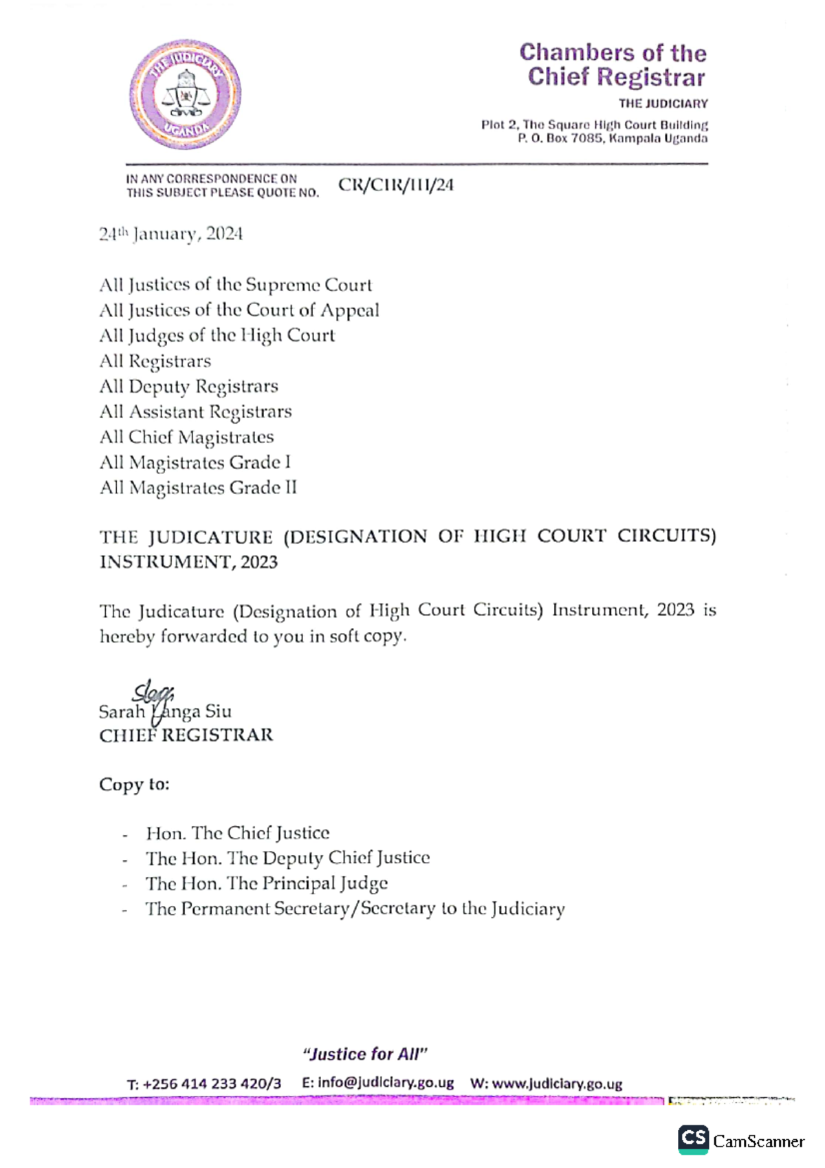 THE Judicature ( Designation OF HIGH Court Circuits) Instrument, 2023 ...