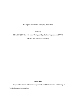 1-2 Discussion Introduction - 1-2 Discussion: Introduction Nick Roy MBA ...