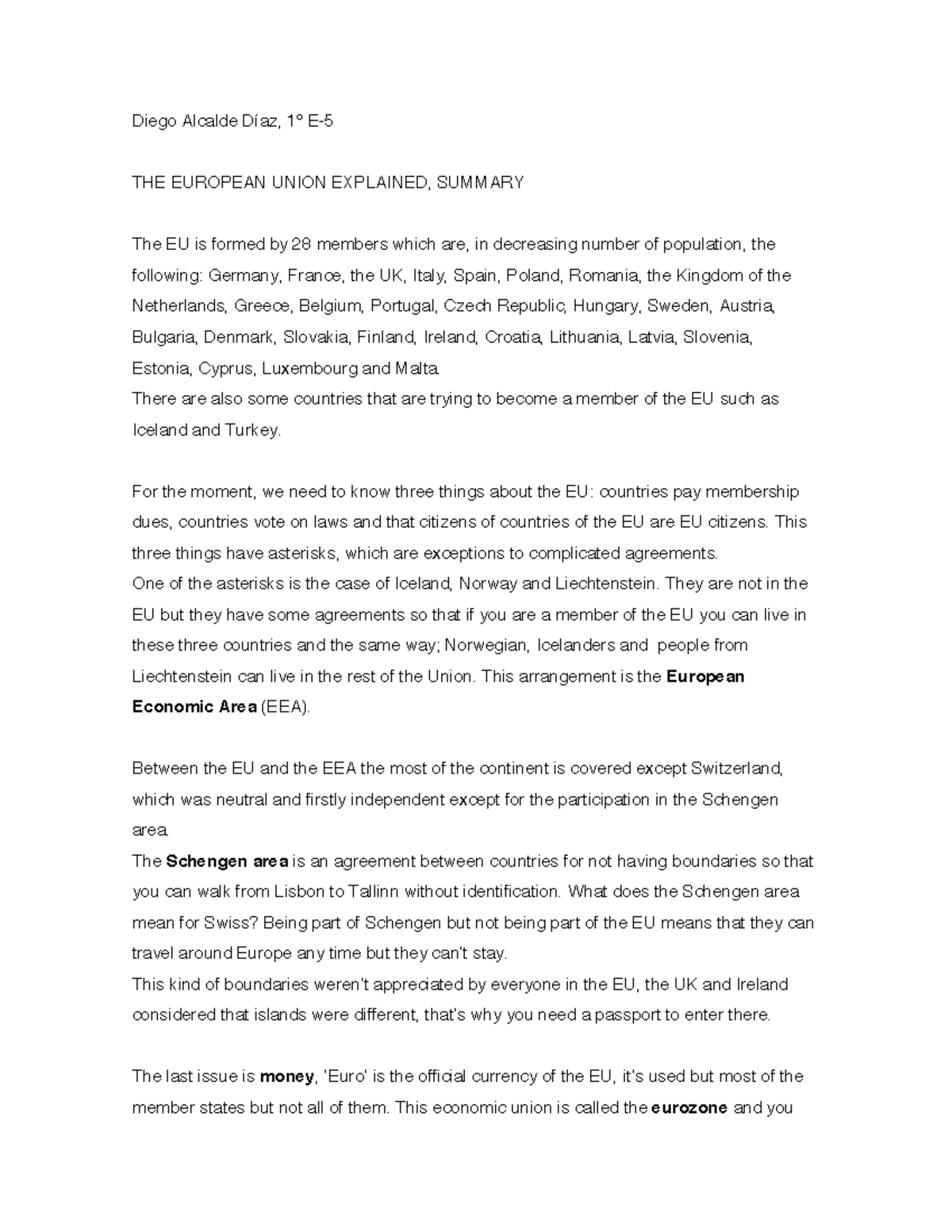 The EU explained - Diego Alcalde THE EUROPEAN UNION EXPLAINED, SUMMARY ...