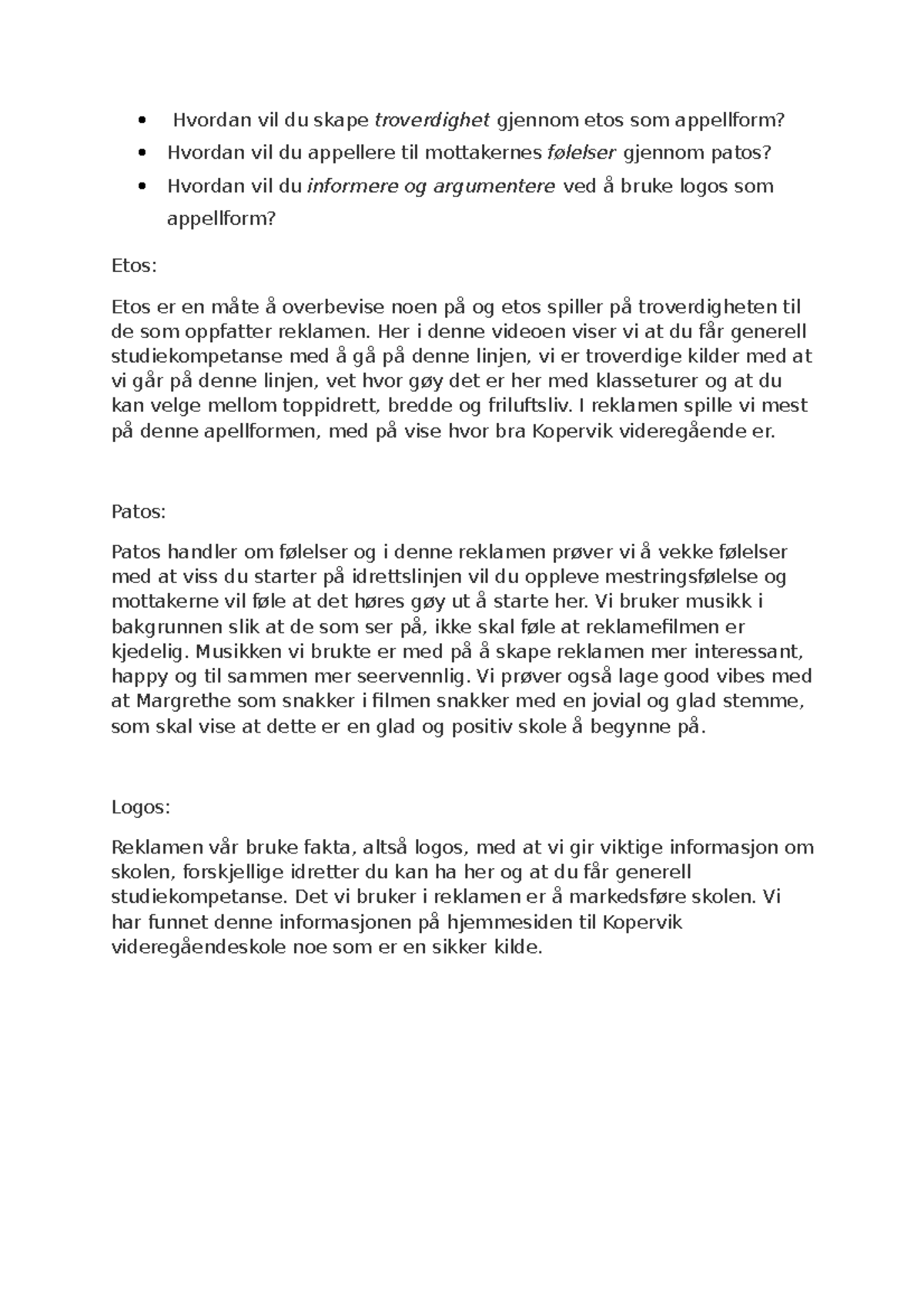 Apellformer i reklamefilm - Hvordan vil du skape troverdighet gjennom ...