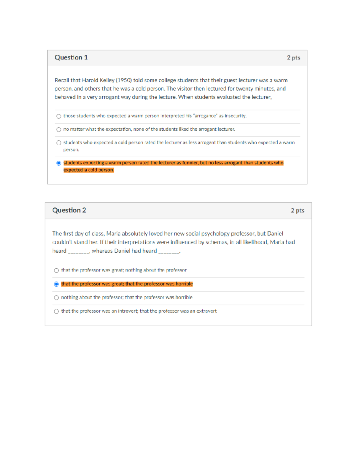 Social Psychology Quiz 2 - SOP 4004 - Studocu