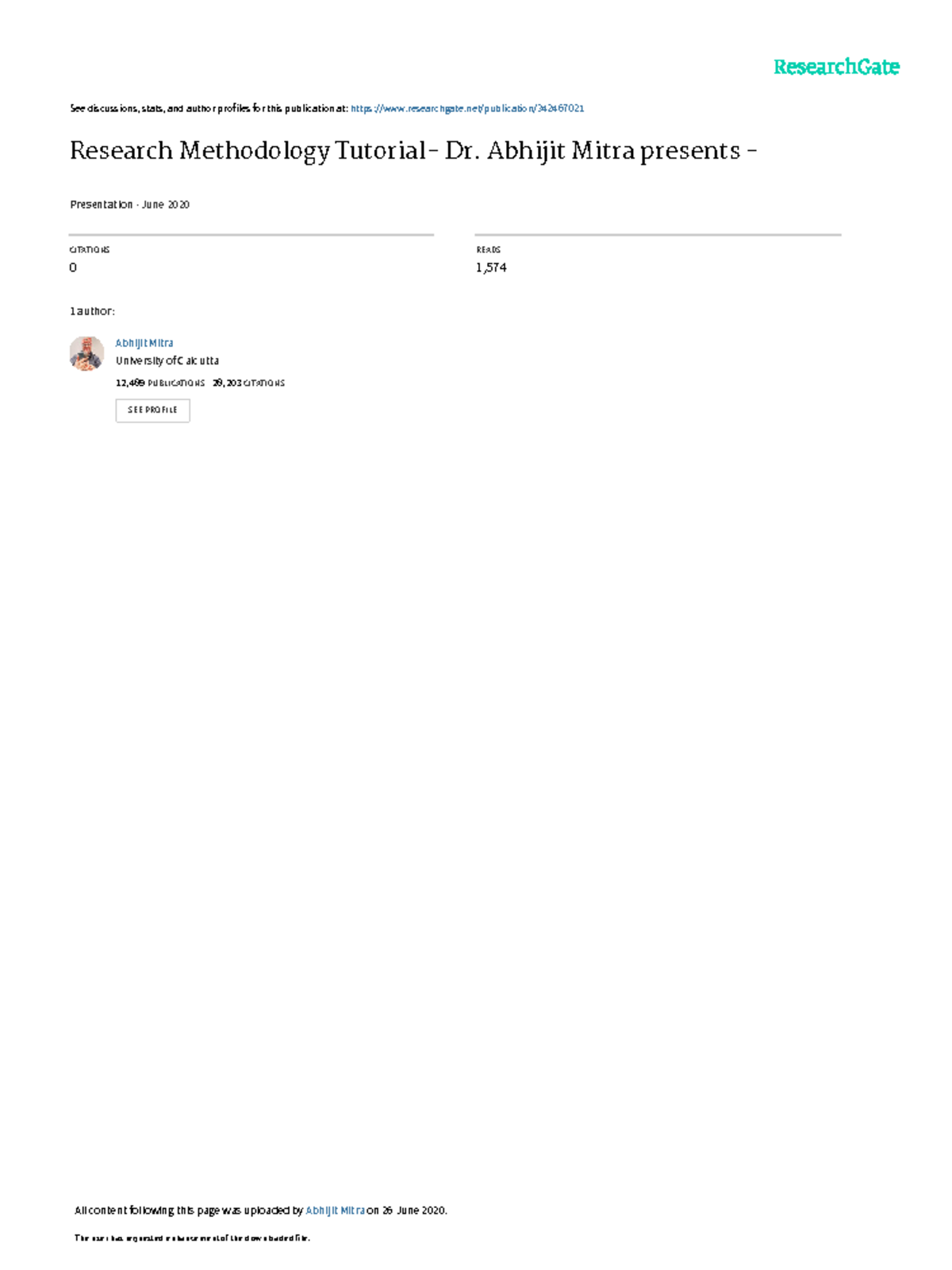 Research Methodology Tutorial-pdf - See discussions, stats, and author ...