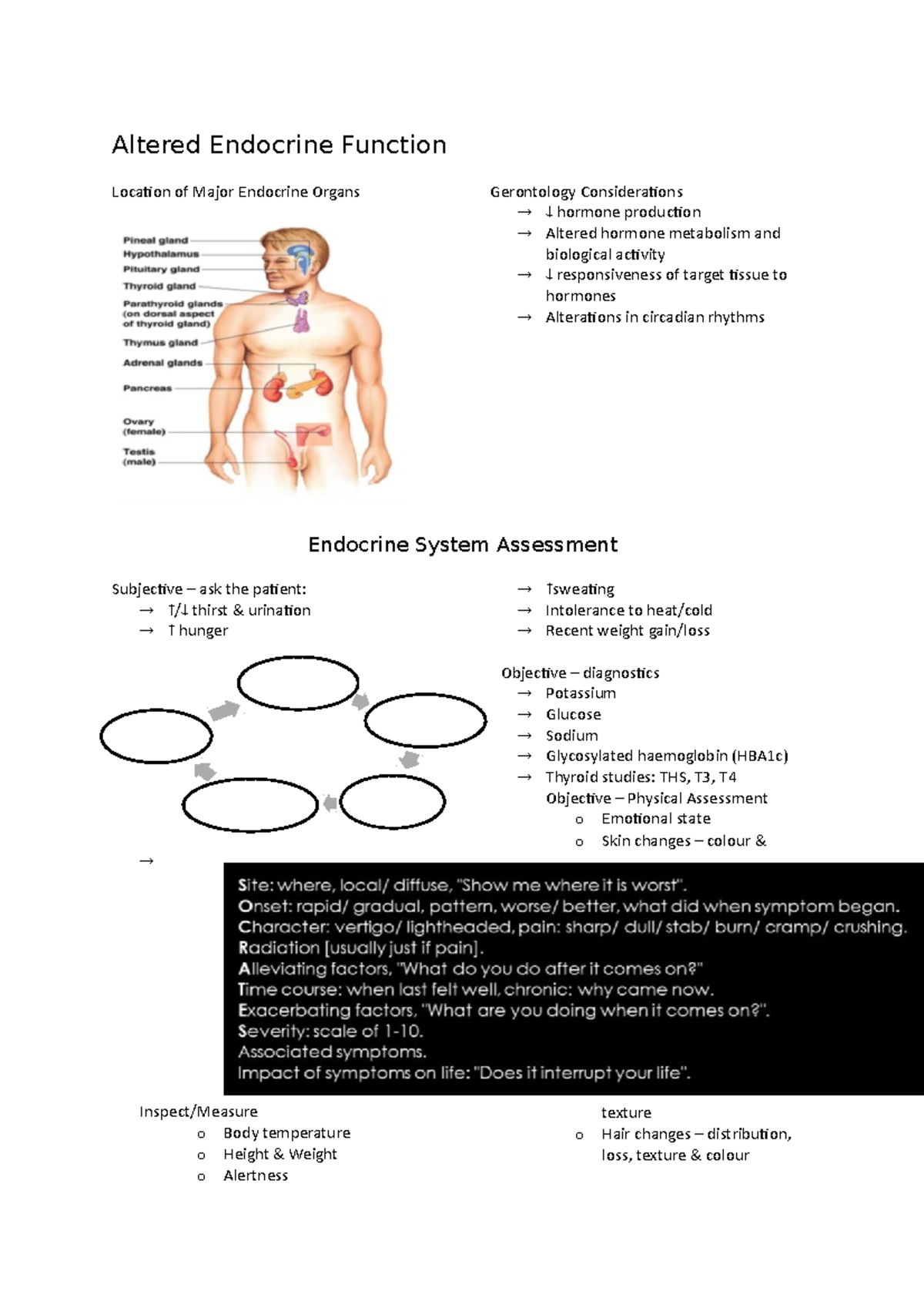 Altered Endocrine Function - Assessment Nursing Diagnosis ...