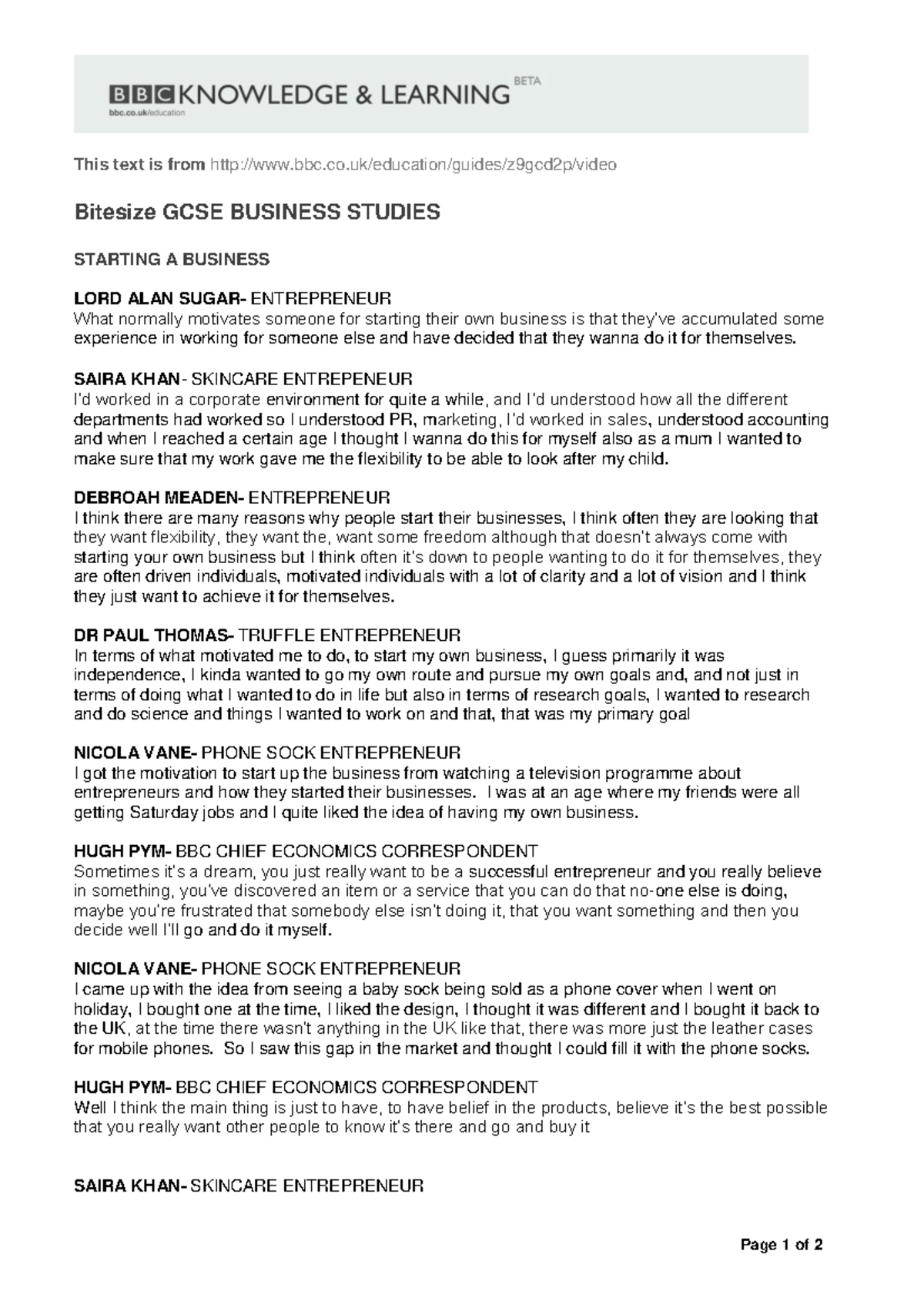 Transcript - qwqweqwe - Page 1 of 2 This text is from bbc.co/education ...