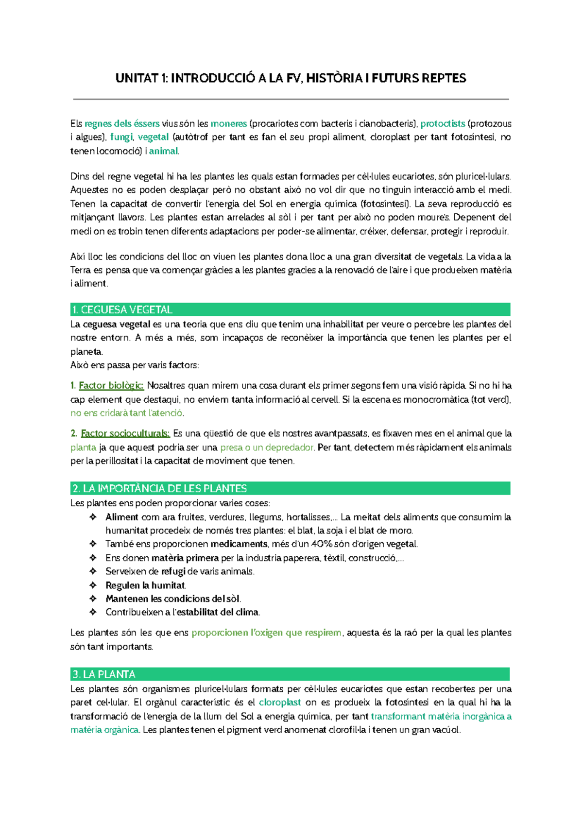 Unitat 1 Introducció A LA Fisiologia Vegetal - UNITAT 1: INTRODUCCIÓ A LA FV, HISTÒRIA I FUTURS ...