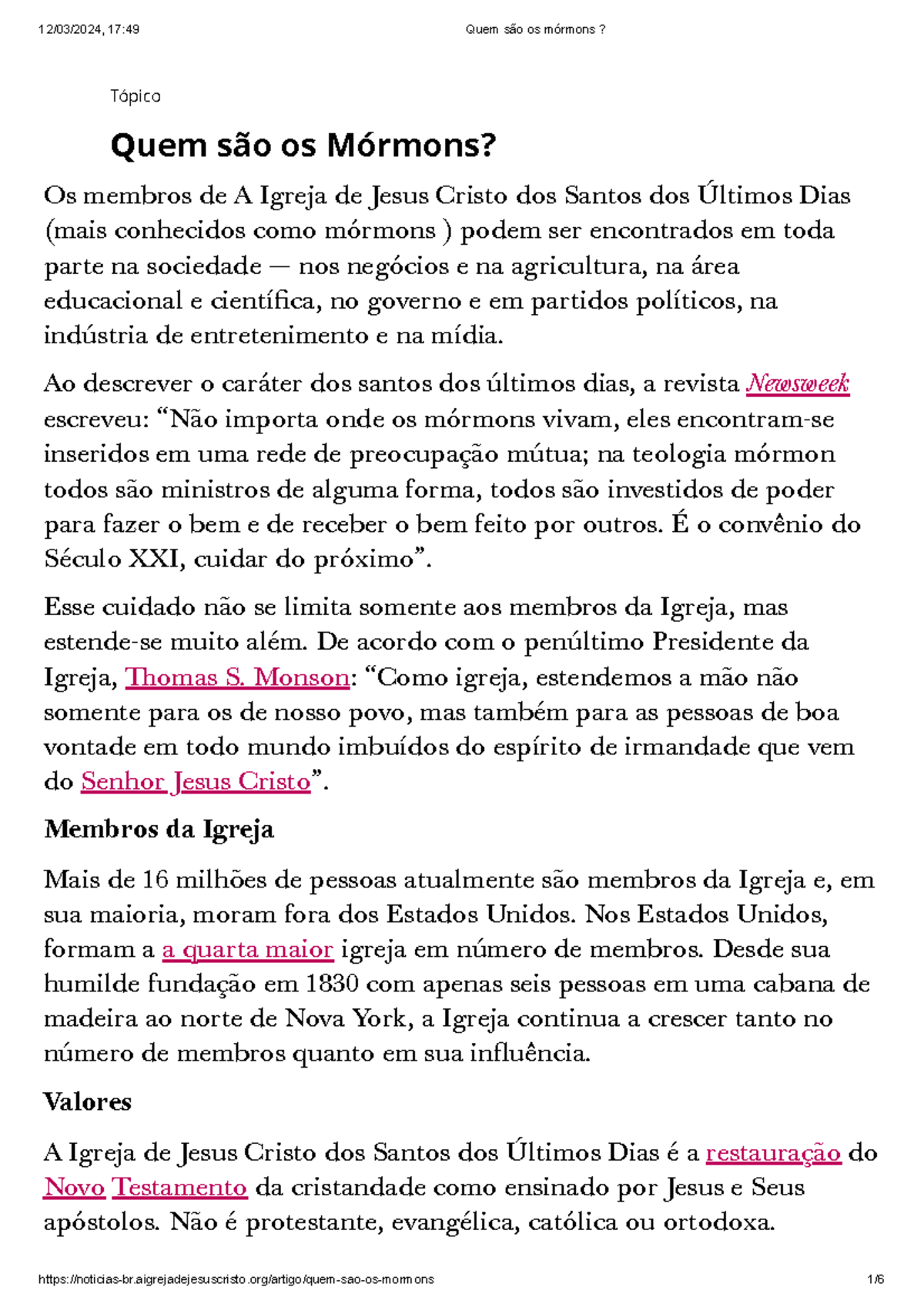 Quem são os mórmons - Os membros de A Igreja de Jesus Cristo dos Santos ...