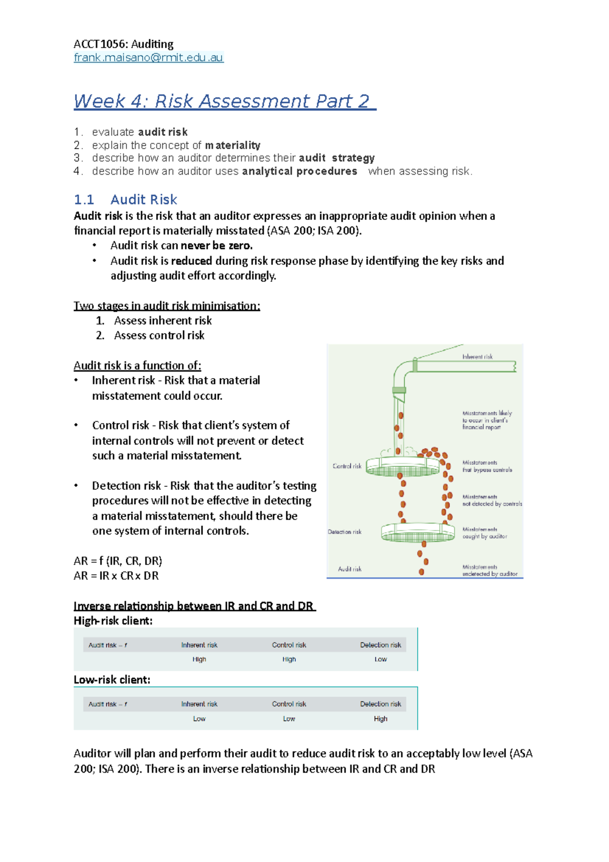 Week 4 - Risk Assessment Part 2 - frank@rmit.edu Week 4: Risk ...