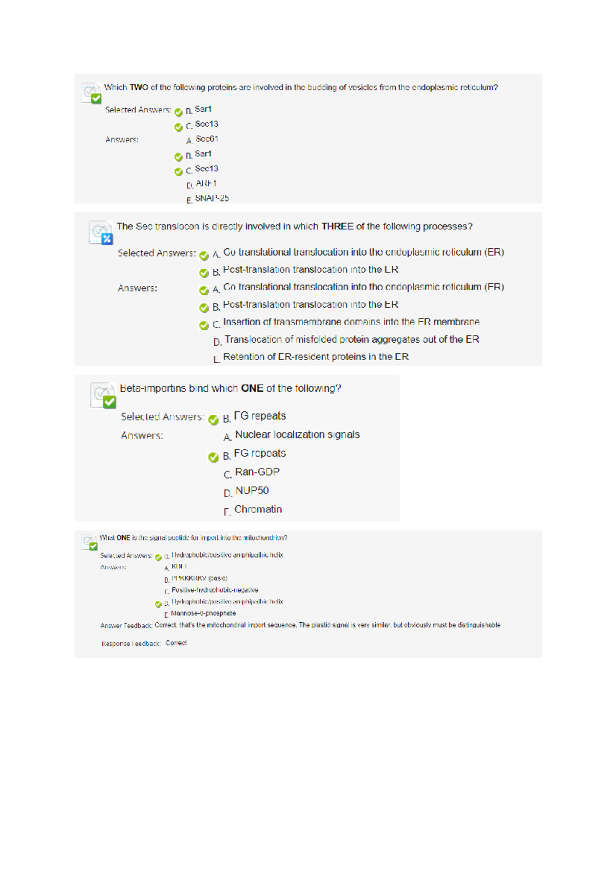 Cell Biology 2 MCQs - Studocu