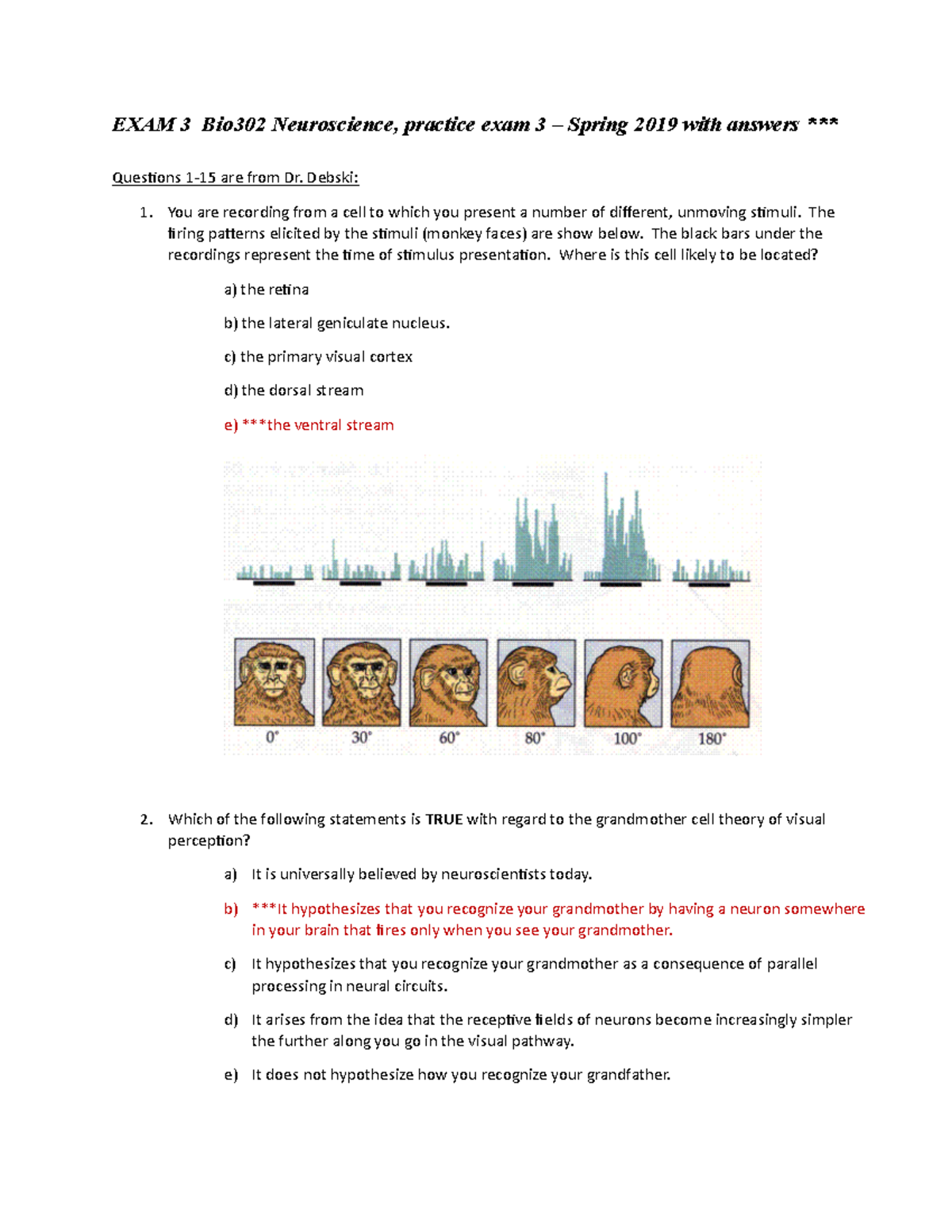 Practice Exam3-Bio302 Sp2019-KEY - EXAM 3 Bio302 Neuroscience, practice ...