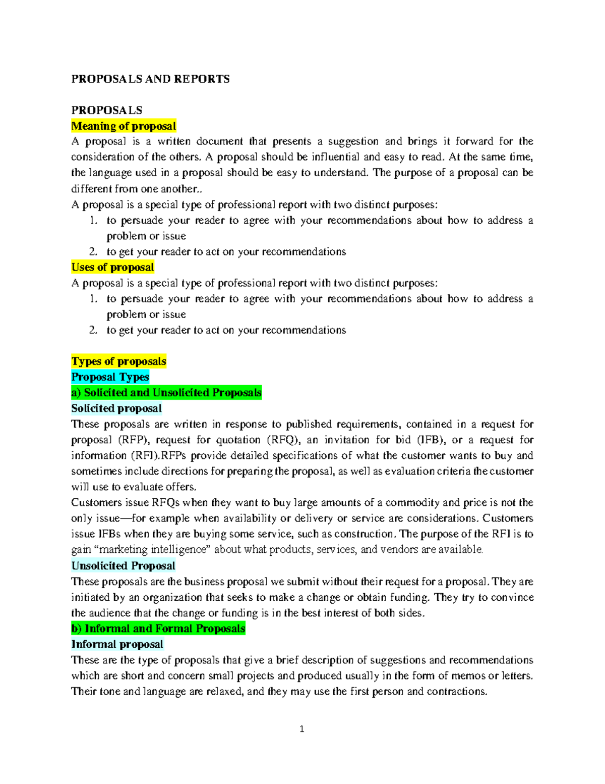 Proposals AND Reports - Essential for CPA students. - PROPOSALS AND ...