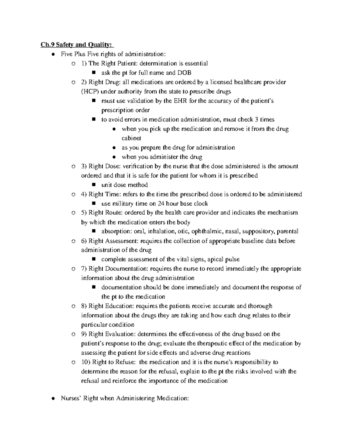 Chapter 9-safety and quality - Ch Safety and Quality: Five Plus Five ...