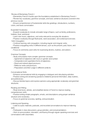 Chapter 13 & 14 - French cheat sheet - FREN 1102 - Studocu