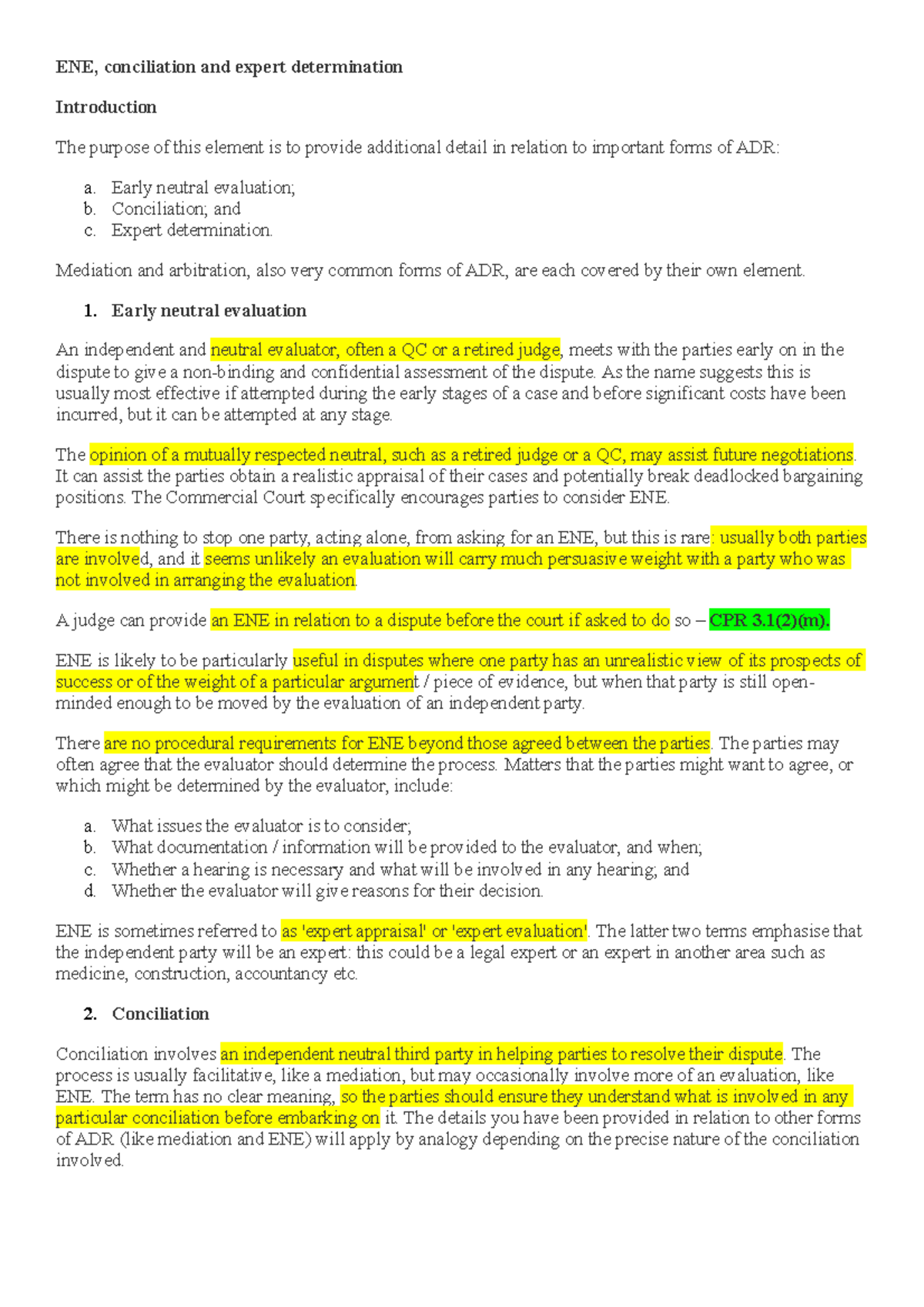 6. ENE, conciliation and expert determination - ENE, conciliation and ...