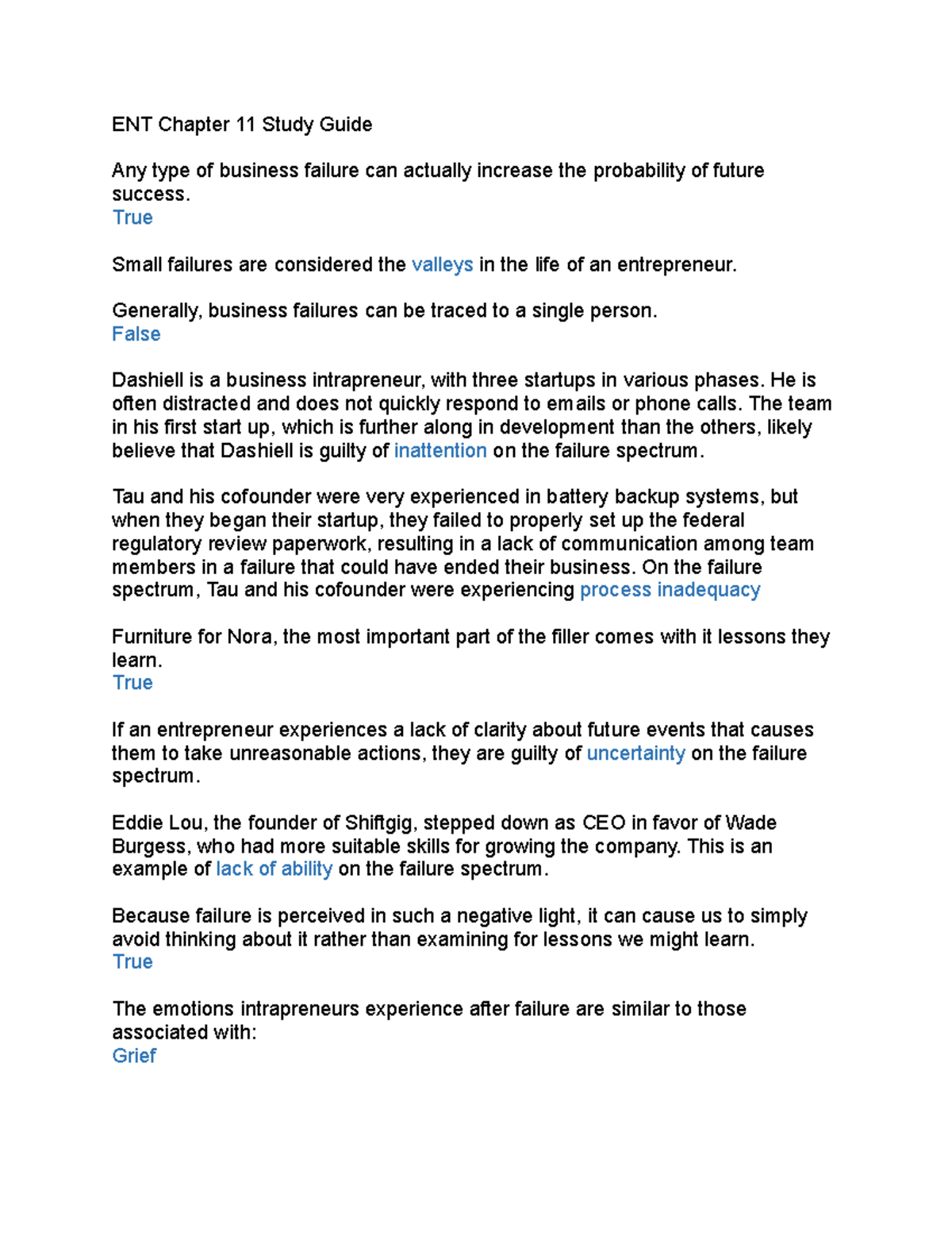 ENT Chapter 11 Study Guide - ENT Chapter 11 Study Guide Any type of ...