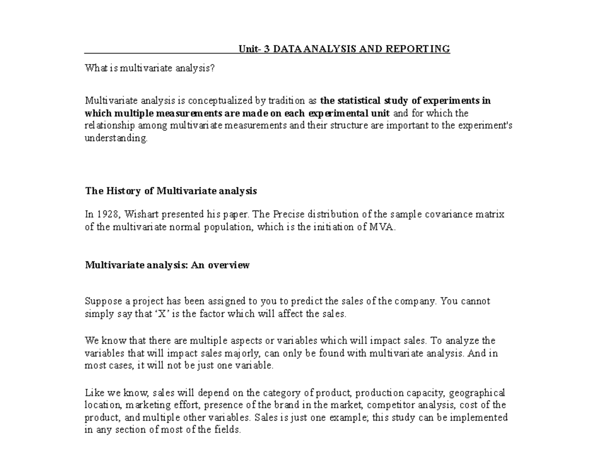 Ipr notes (Unit3 4 5) - this ipr pdf 3 4 5 unit - Unit- 3 DATA ANALYSIS ...