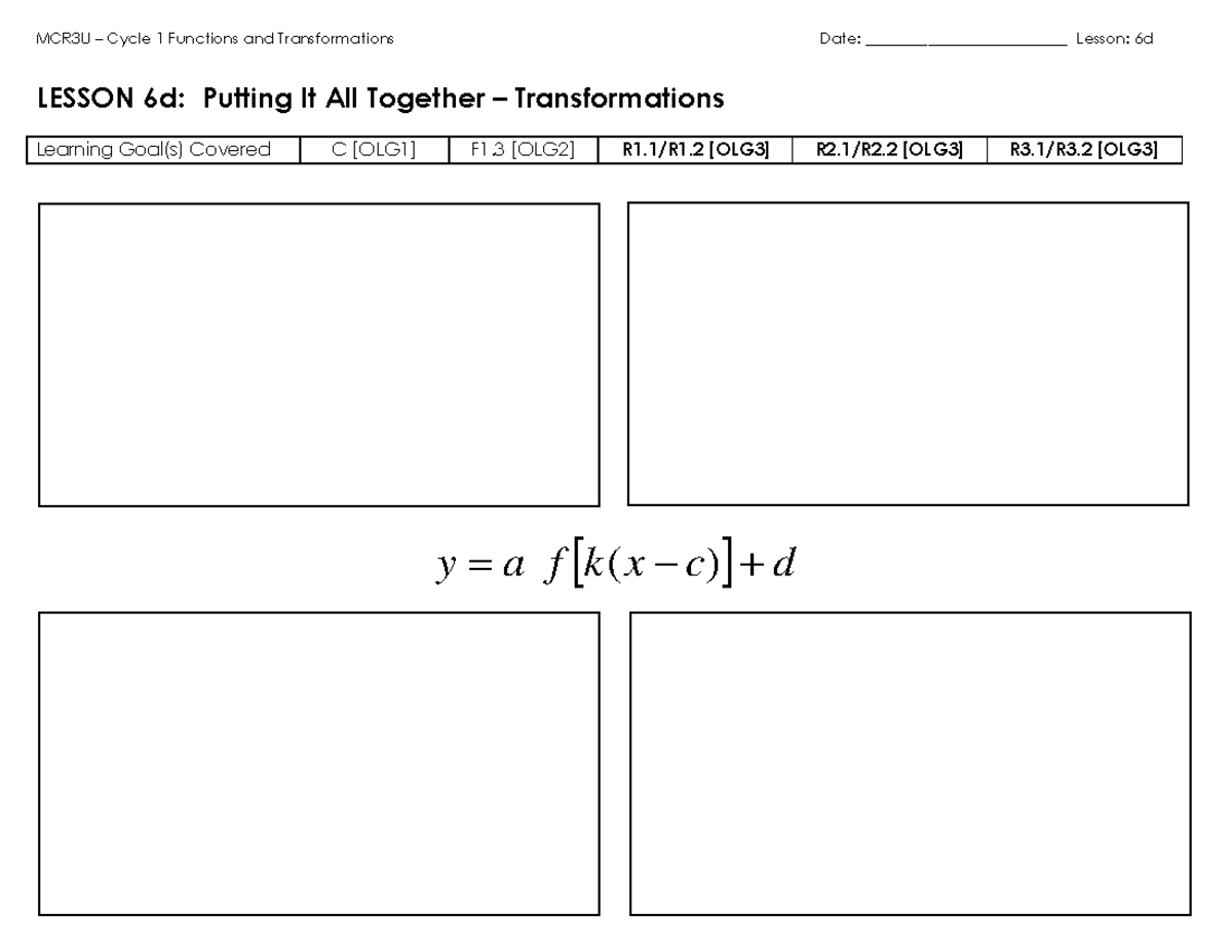 C1 6d Transformations All Together Lesson Mcr3u Cycle 1