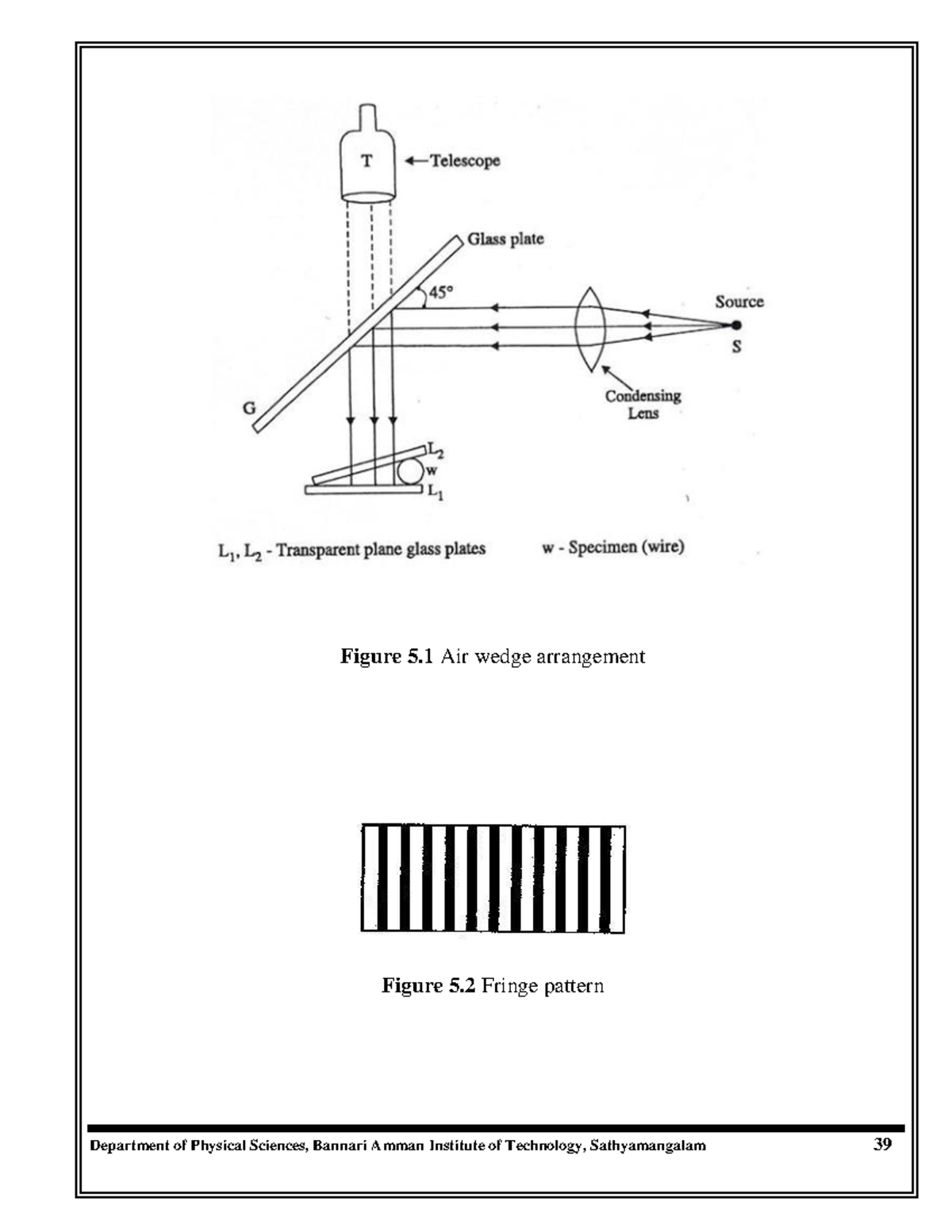 6 Air Wedge - Experimetal Physics - Figure 5 Air wedge arrangement Figure 5 Fringe pattern Expt ...