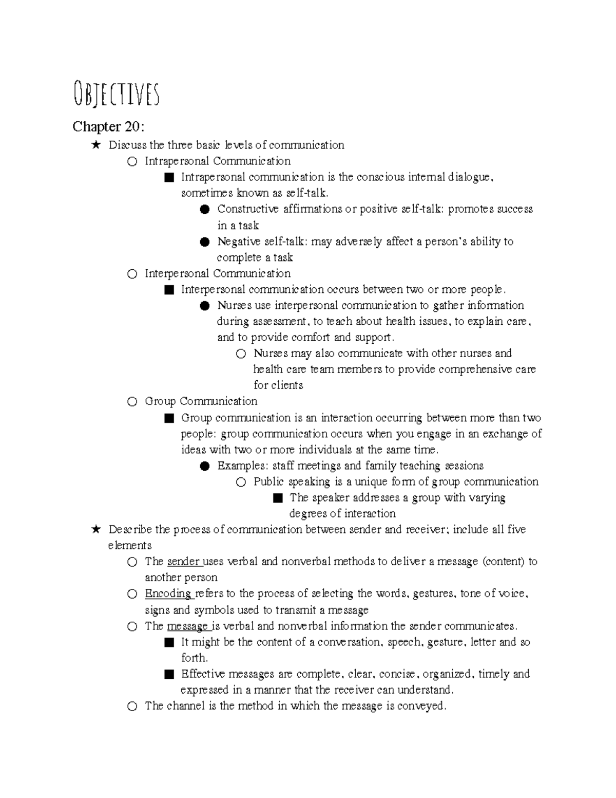 Module 1 Fundamentals of Nursing Objectives - Objectives Chapter 20 ...